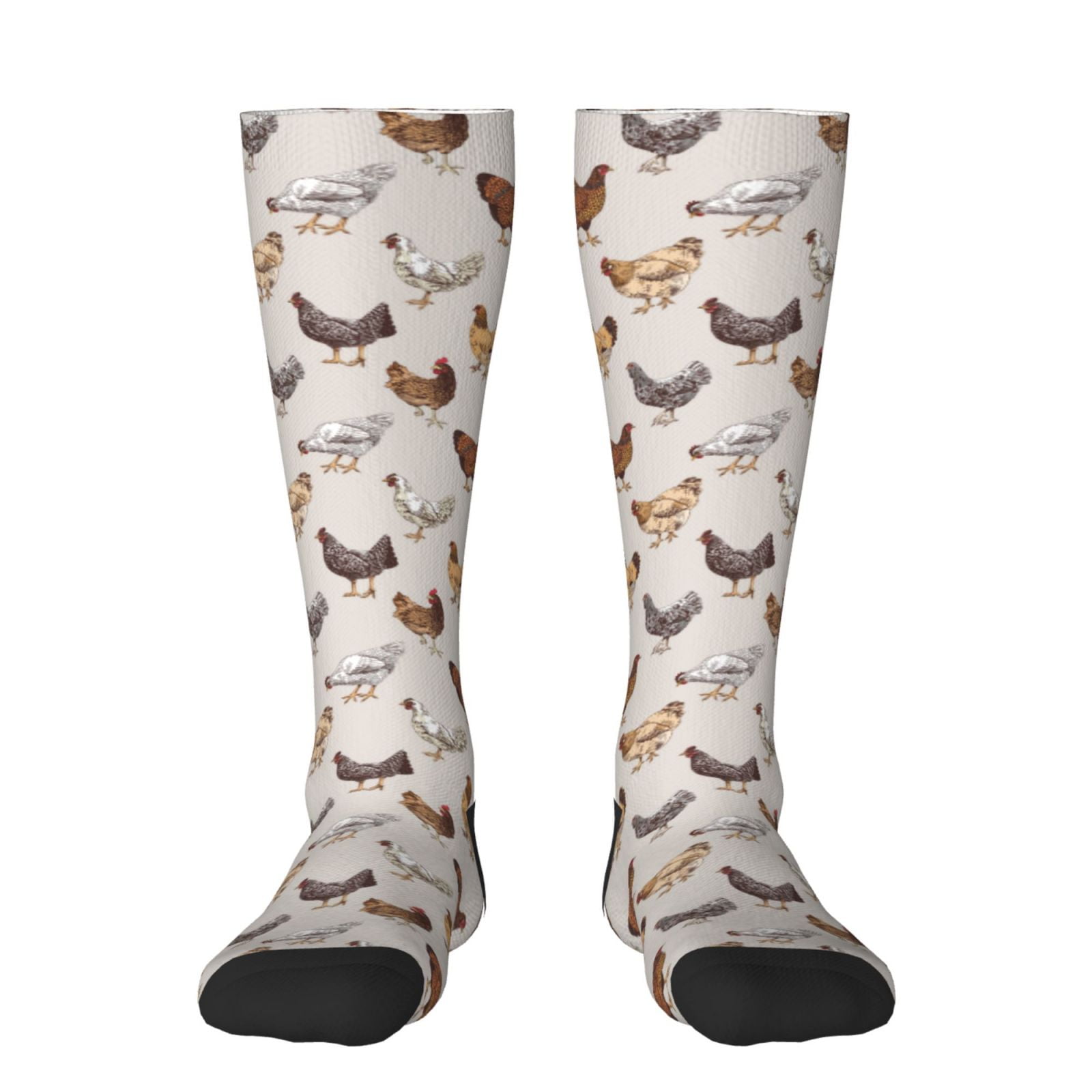 Vsdgher Various Chicken Print Thigh High Socks Extra Long Stretchy Sock ...