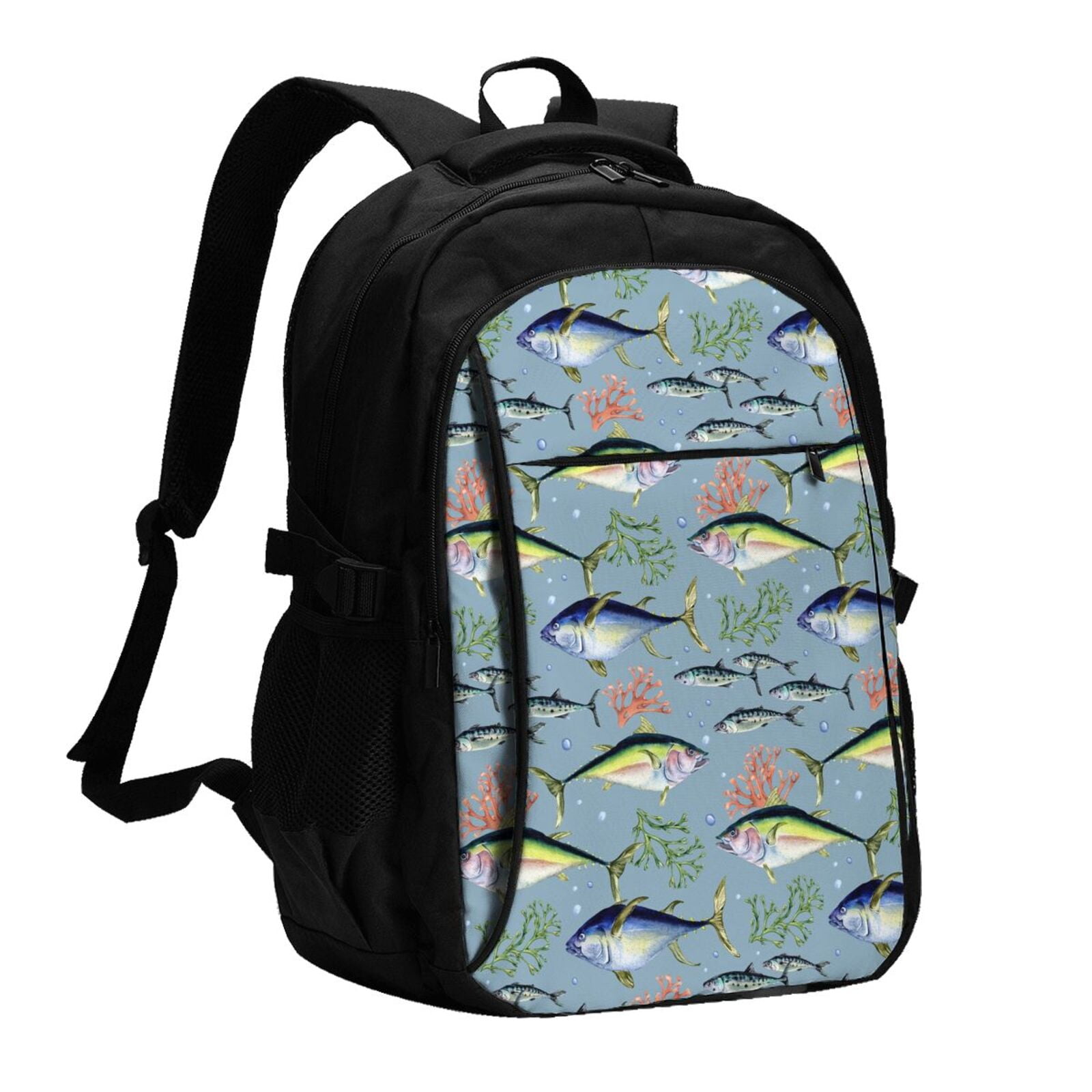Vsdgher Various Wild Sea Fish Print Travel Laptop Backpack, Laptops ...