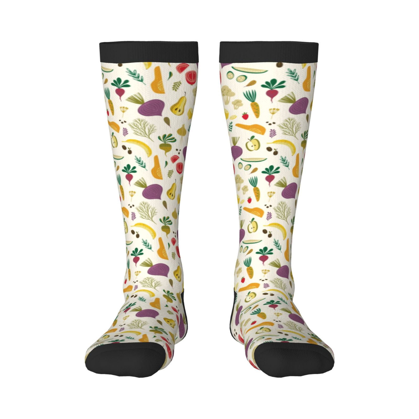Vsdgher Vegetable Print Thigh High Socks Extra Long Stretchy Sock Women ...