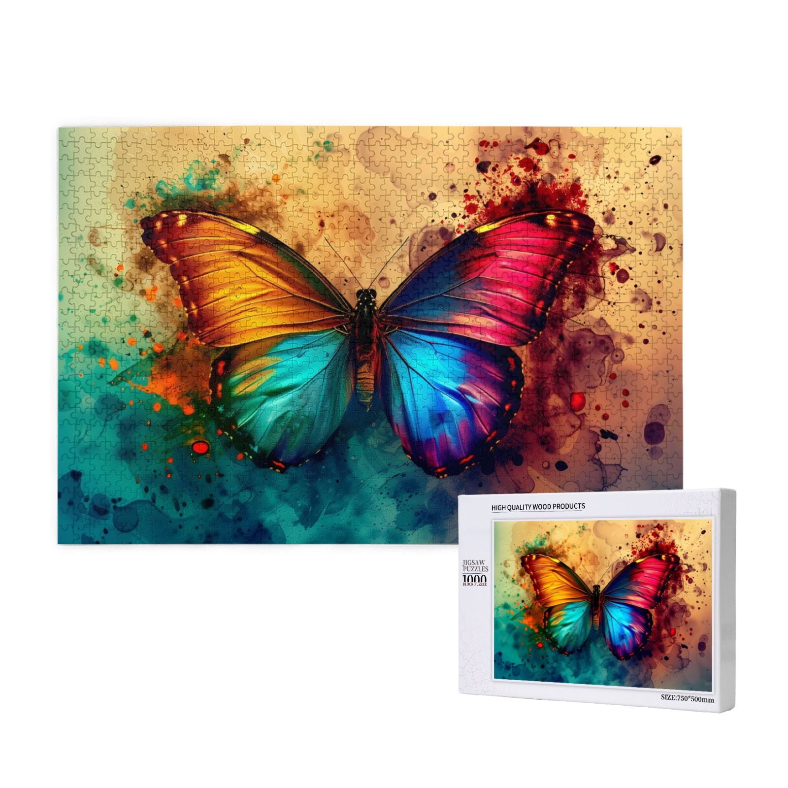 Vsdgher Vibrant Rainbow Butterfly A Customized Picture Puzzles 1000 ...