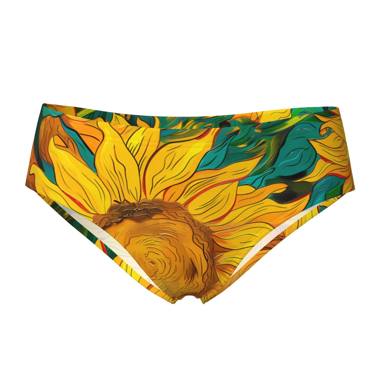 Vsdgher Vibrant Sunflower Painting Pattern Women's Underwear Low ...