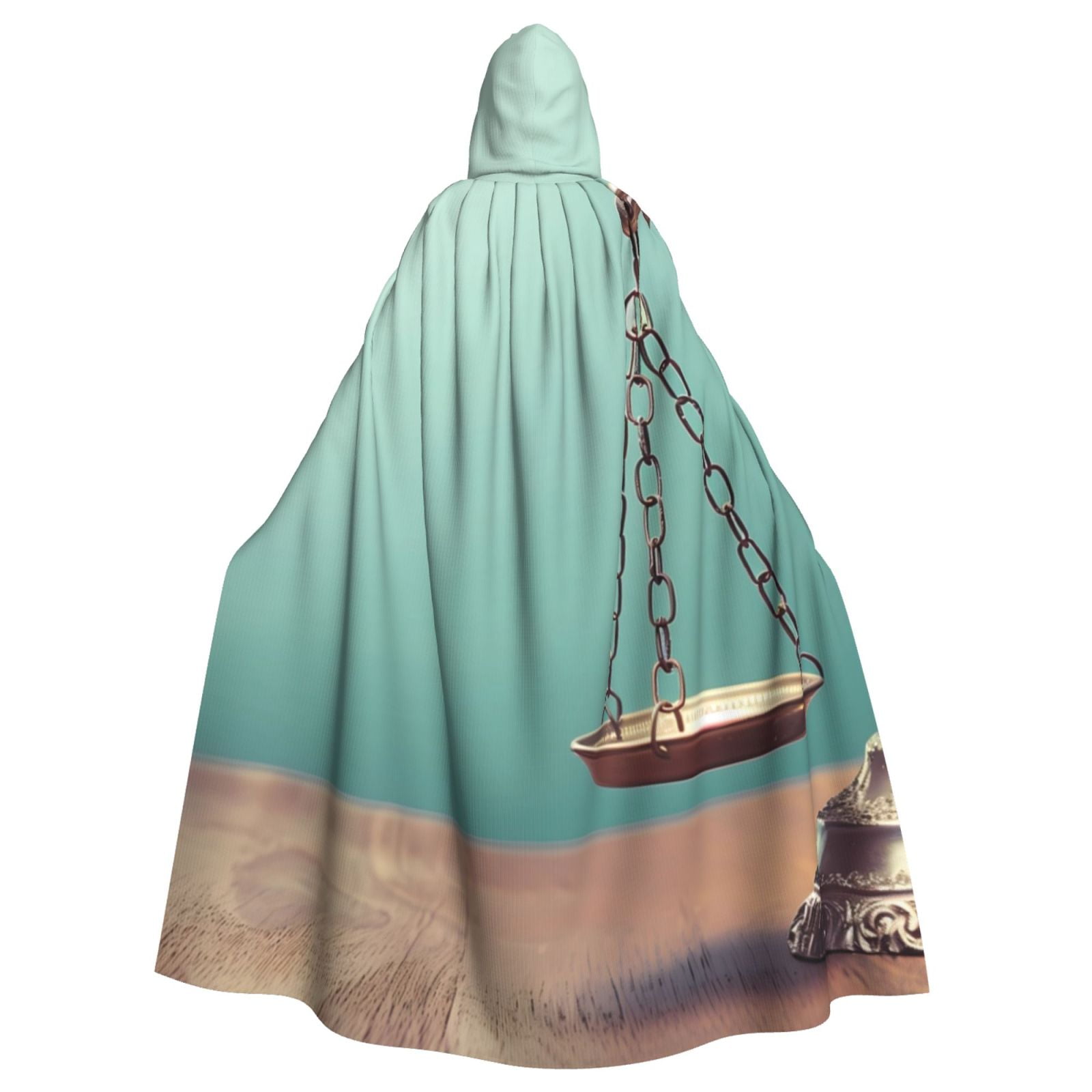 Vsdgher Vintage Brass Balance Scale CloakUnisex Full Length Hooded Robe ...