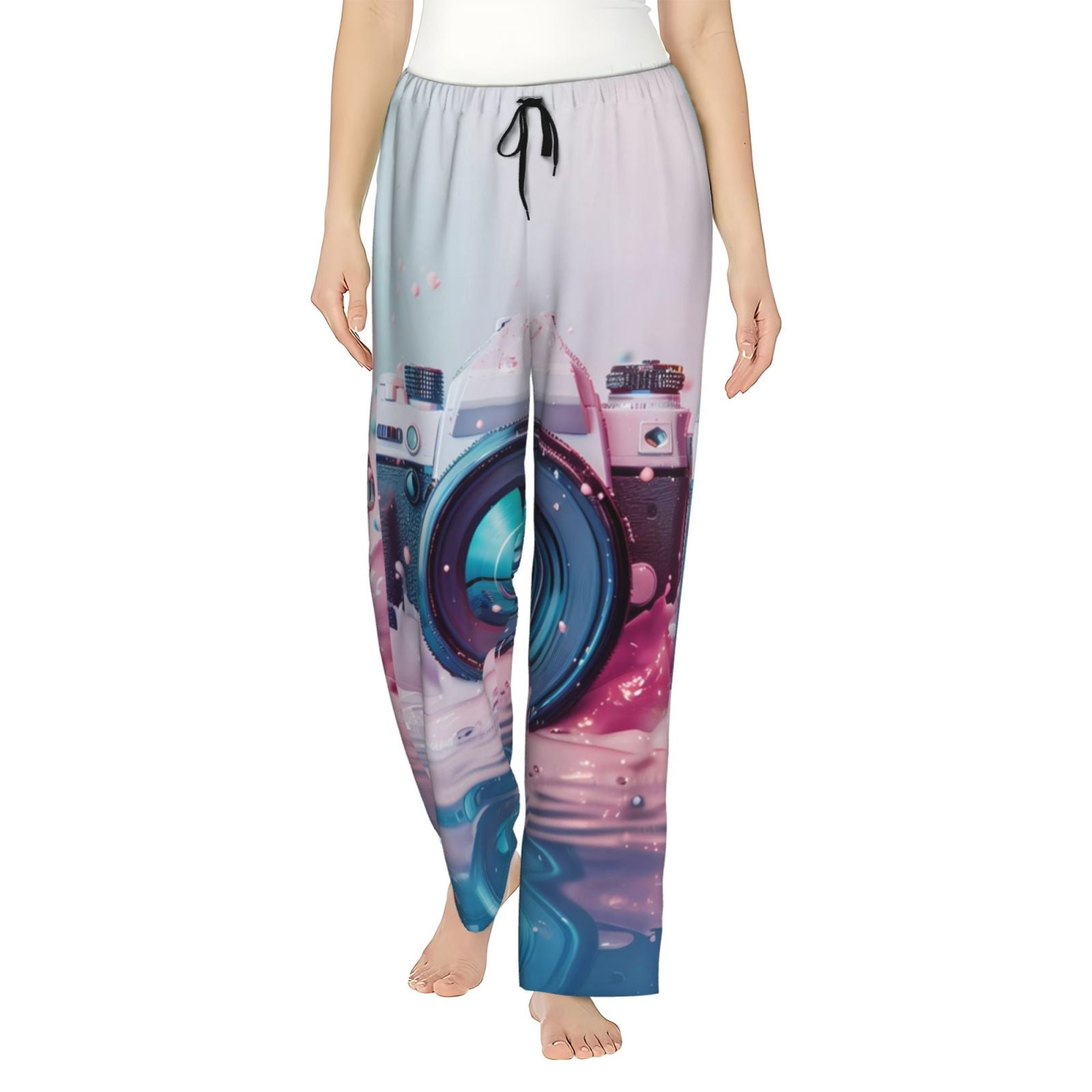 Vsdgher Vintage Camera Splash Art Women’s Womens Pajama Pants, Lounge ...