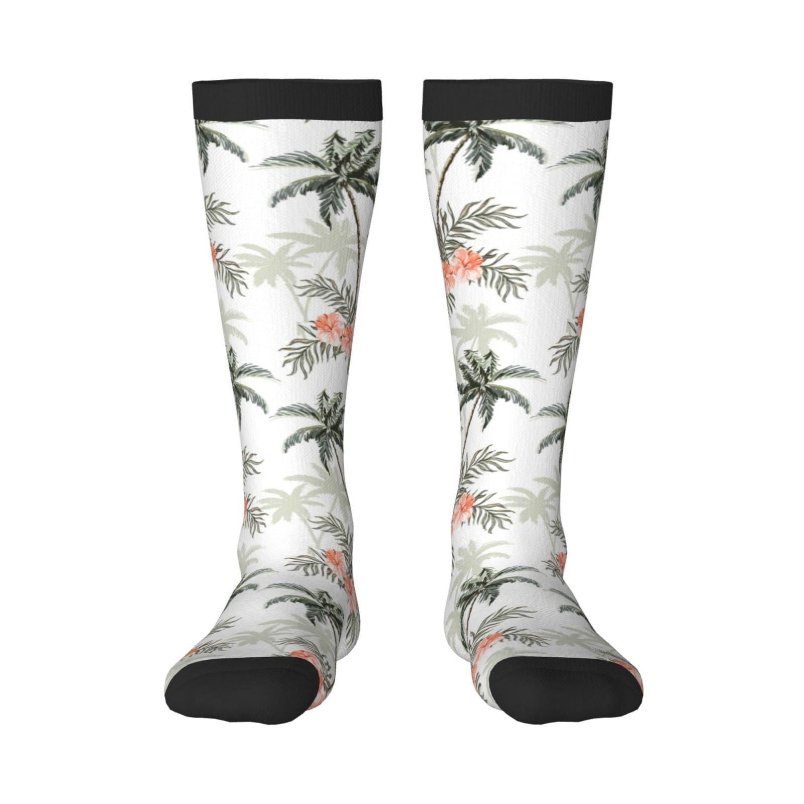 Vsdgher Vintage Palm Trees Print Thigh High Socks Extra Long Stretchy ...