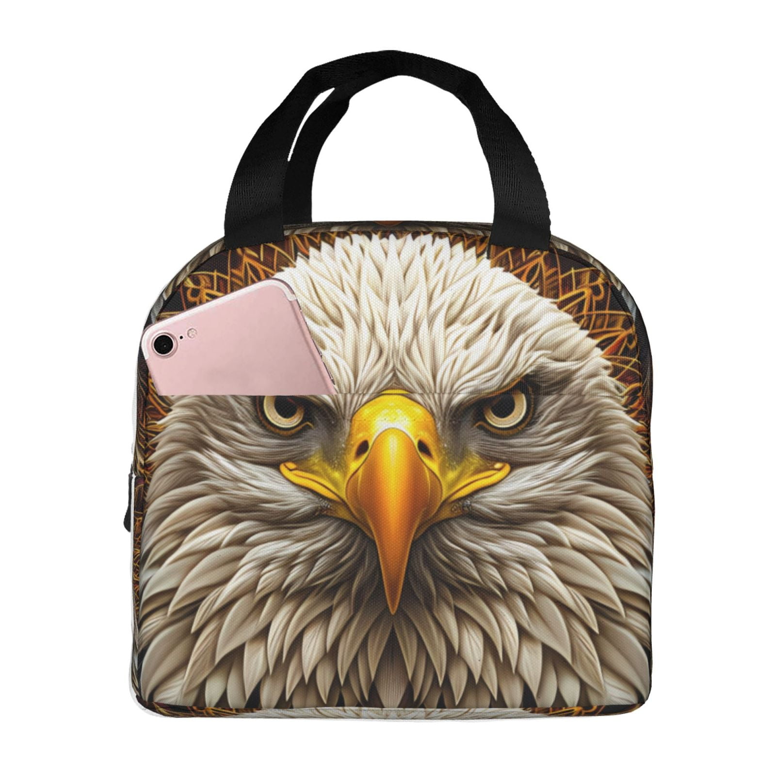 Vsdgher Vintage Pattern Bald Eagle Lunch Bag, Lunch Box for Women Adult ...