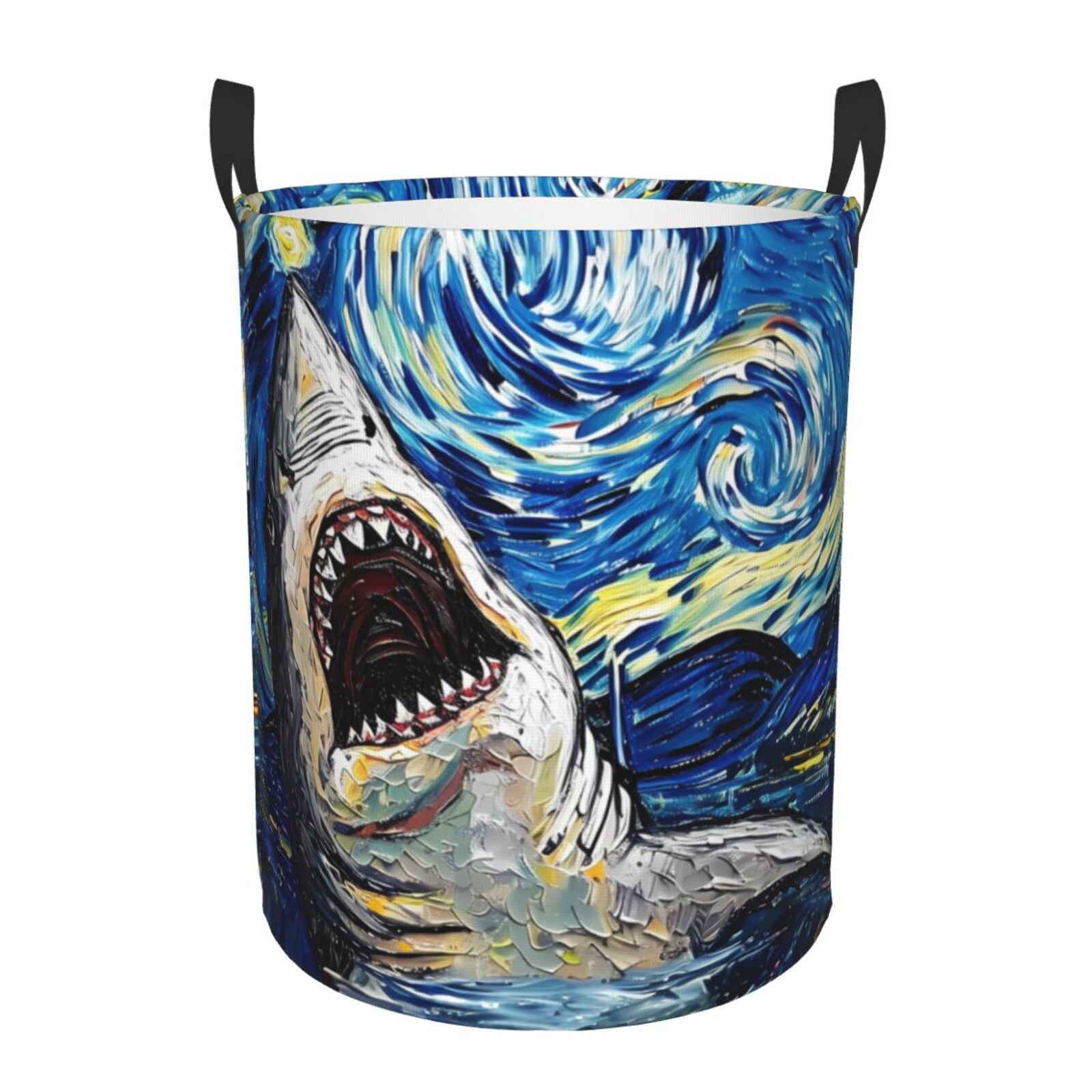 Vsdgher Vintage Starry Sky Shark Waterproof Round Collapsible Large ...