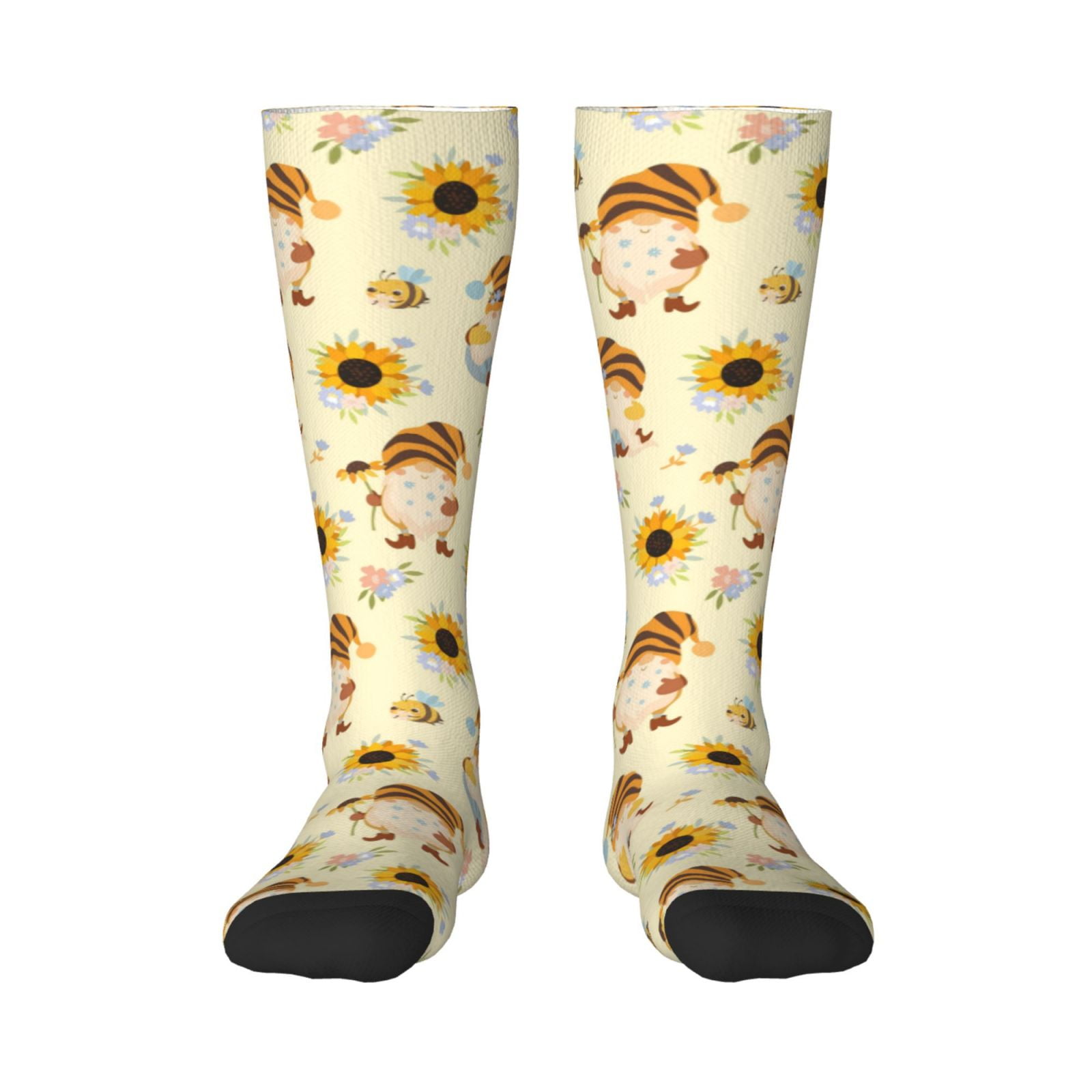 Vsdgher Watercolor Bee Honey Honeycomb Bee Print Thigh High Socks Extra ...
