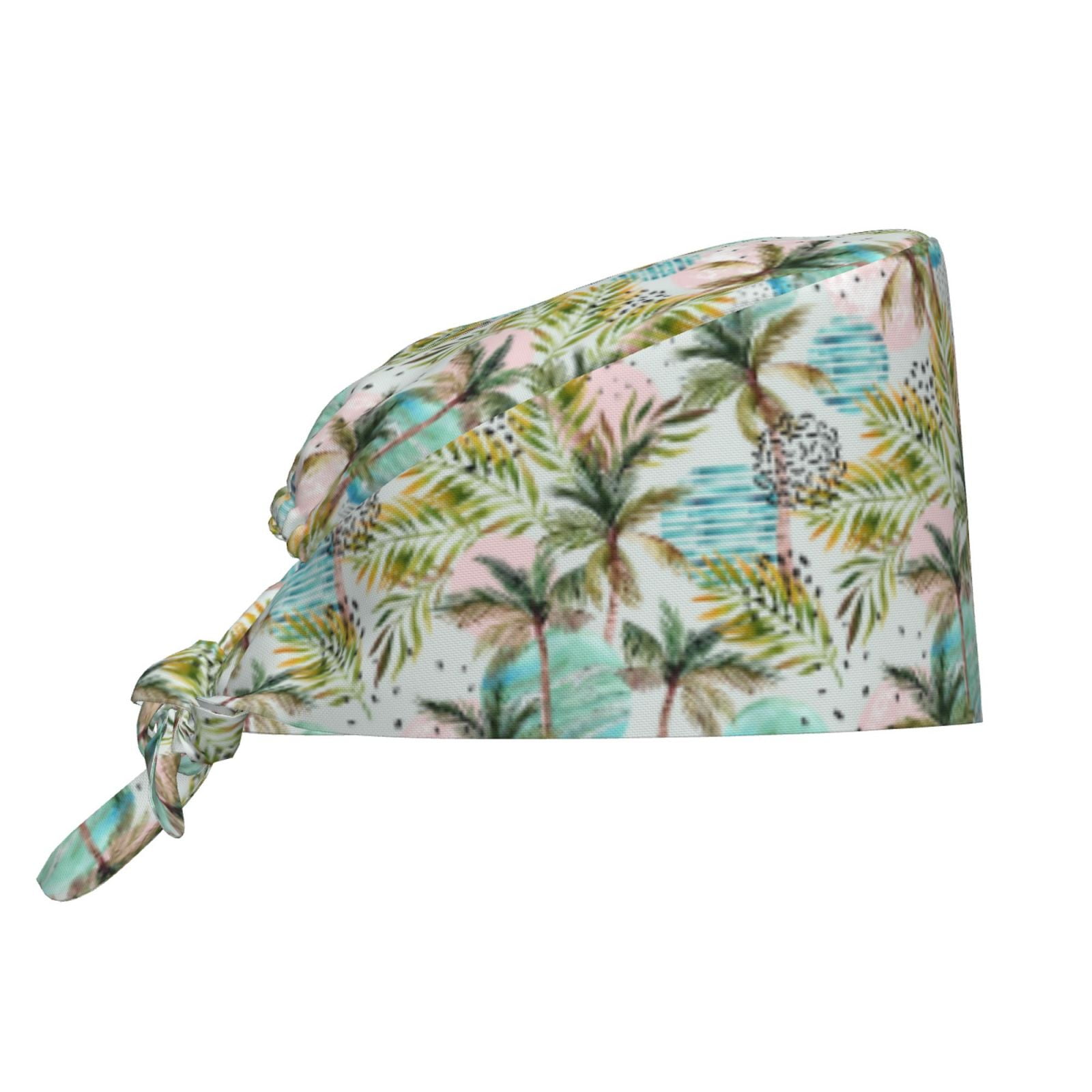 Vsdgher Watercolor Palm Tree Men Women Adjustable Cap Working Hat Tie ...