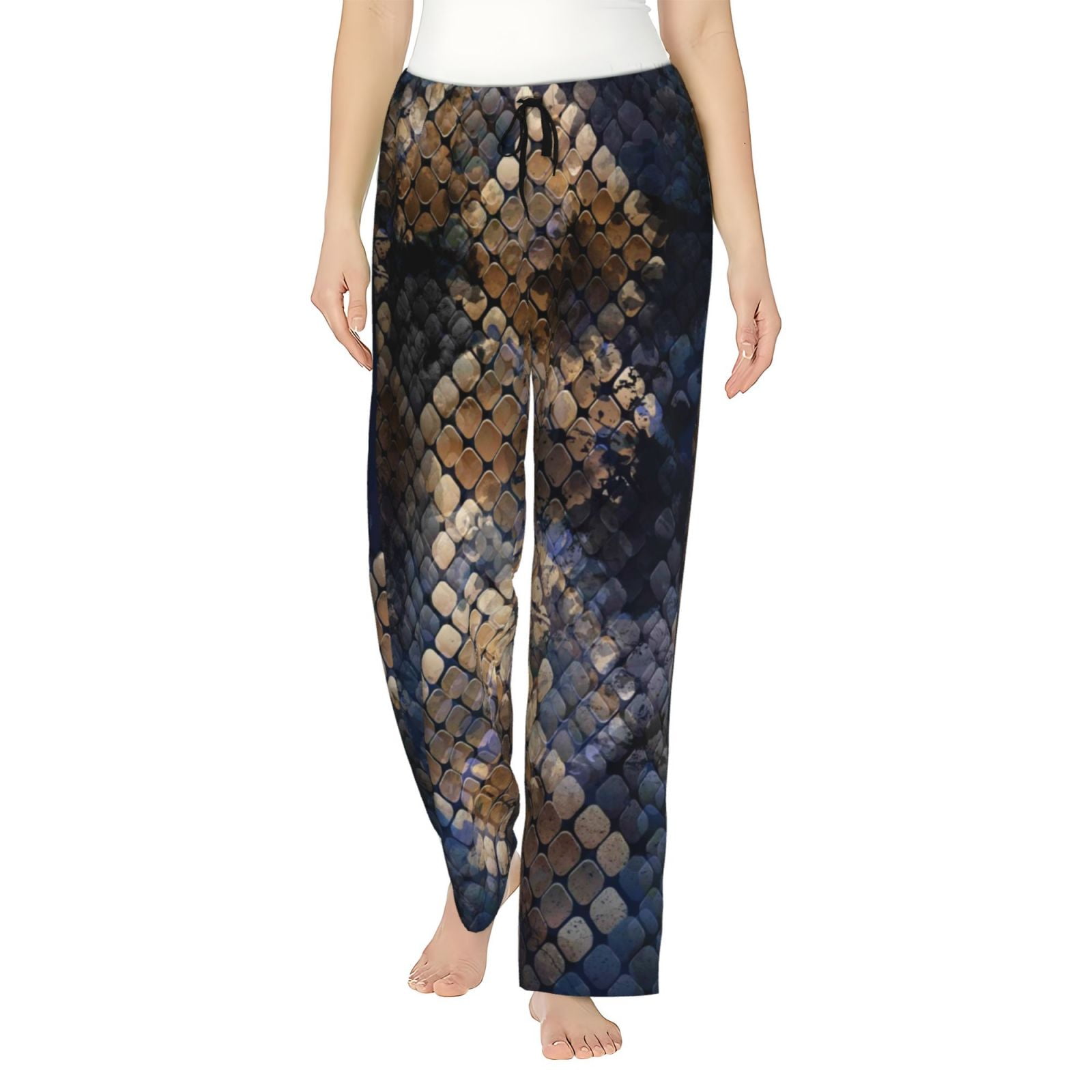 Vsdgher Watercolor Snake Skin Women’s Womens Pajama Pants, Lounge Wide ...