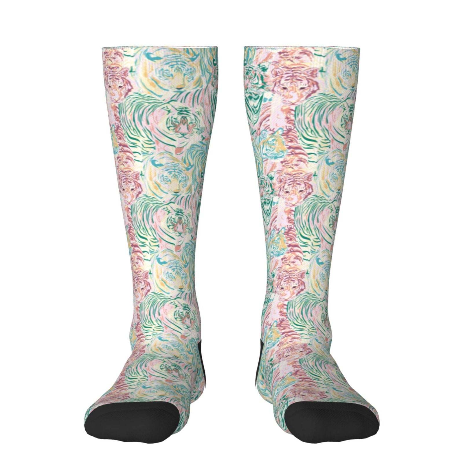 Vsdgher Watercolor Tiger Print Thigh High Socks Extra Long Stretchy ...