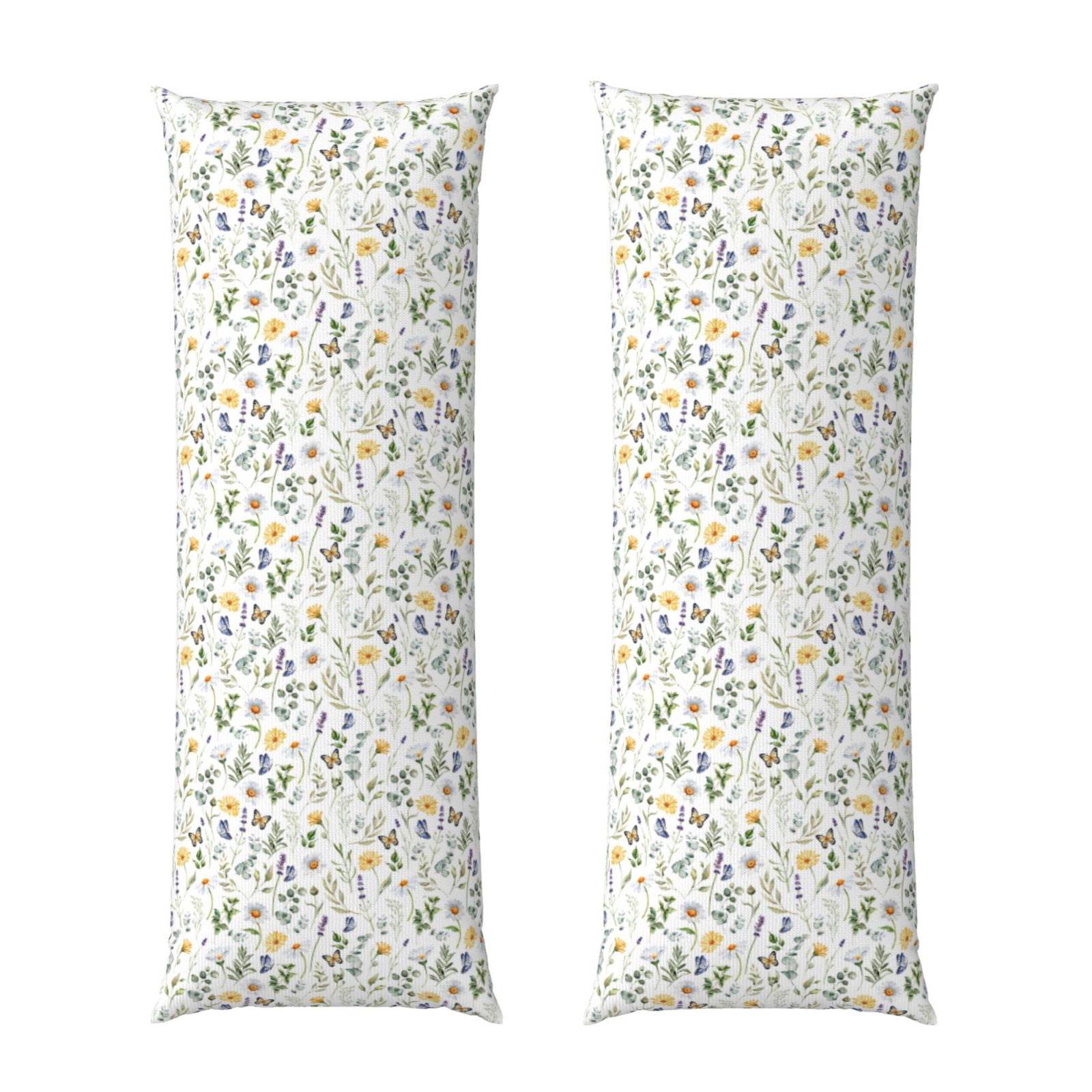 Vsdgher Watercolor Wildflower 2 Body Pillow Cover, Pillowcases with ...