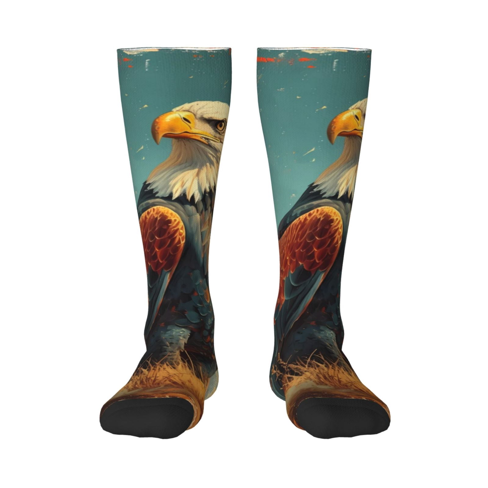 Vsdgher Western Desert Cactus Bald Eagle Print Thigh High Socks Extra ...