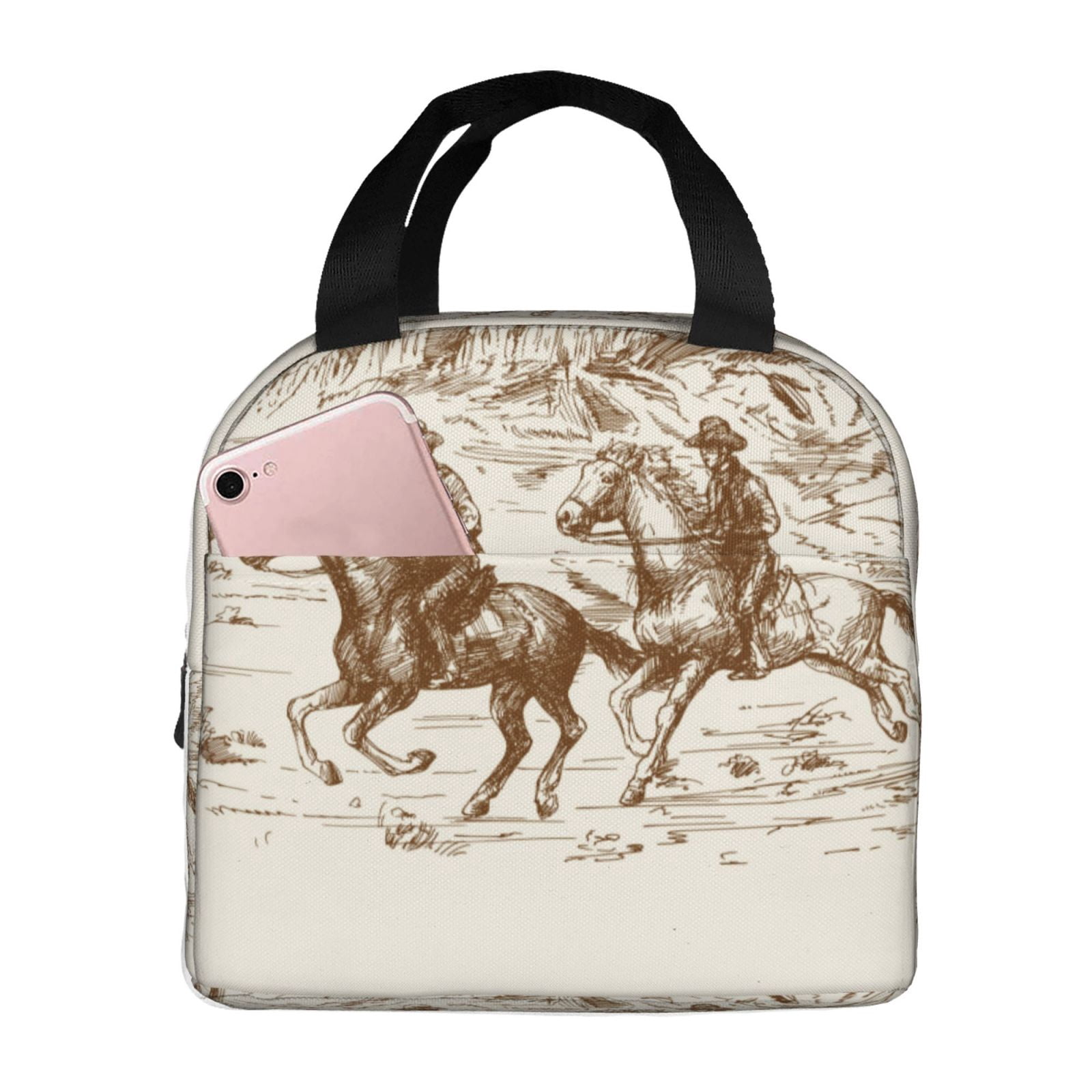 Vsdgher Western Desert Cowboys1 Lunch Bag, Lunch Box for Women Adult ...