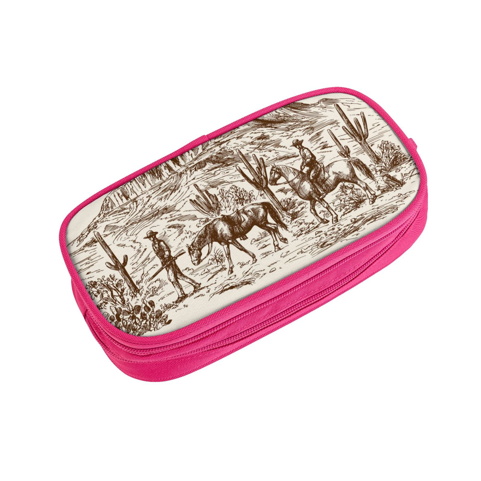 Vsdgher Western Desert Cowboys2 Print Large Capacity Pencil Case Pouch ...