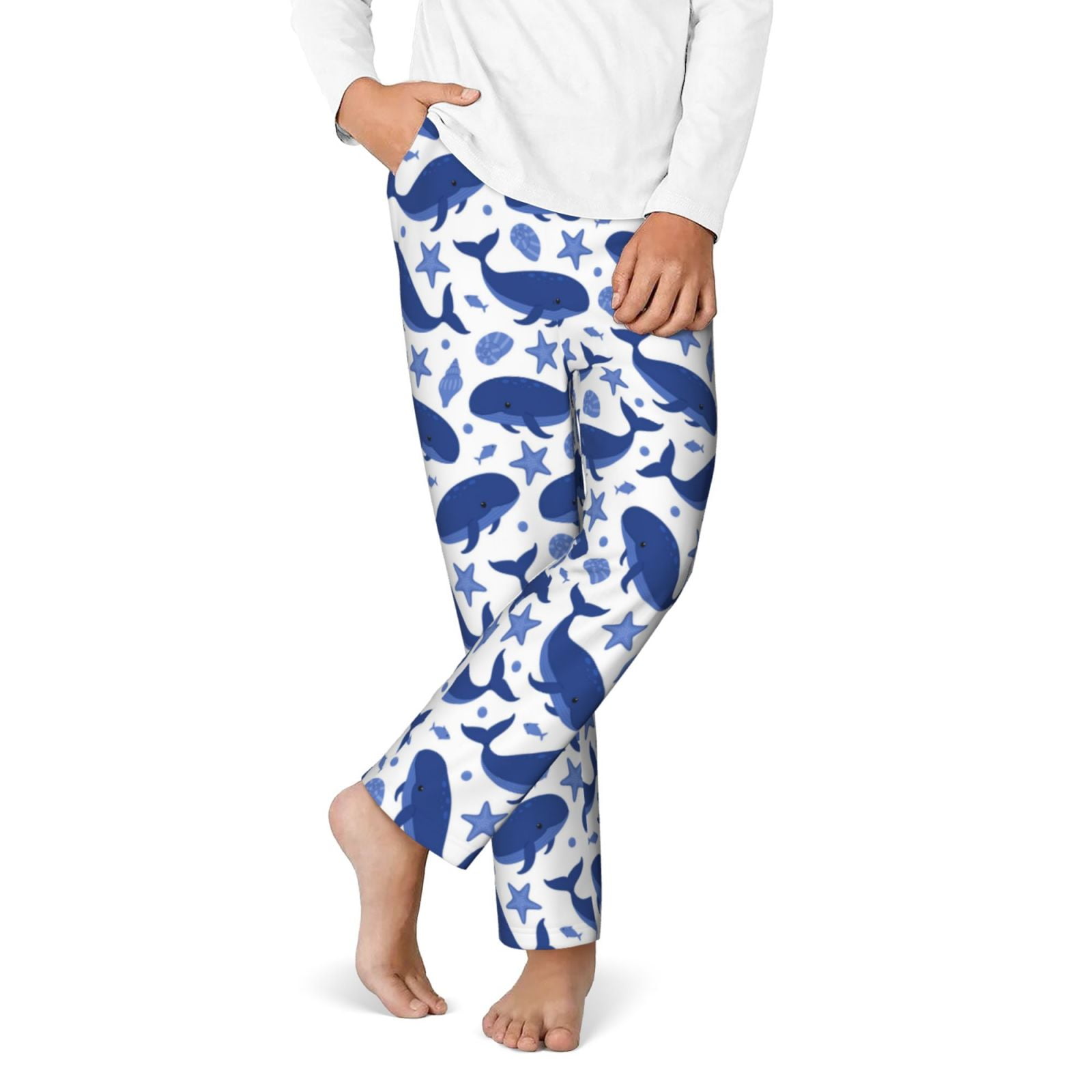 Vsdgher Whale Print Kids Pajama Pants,Long Sleep Plaid Pants Soft ...