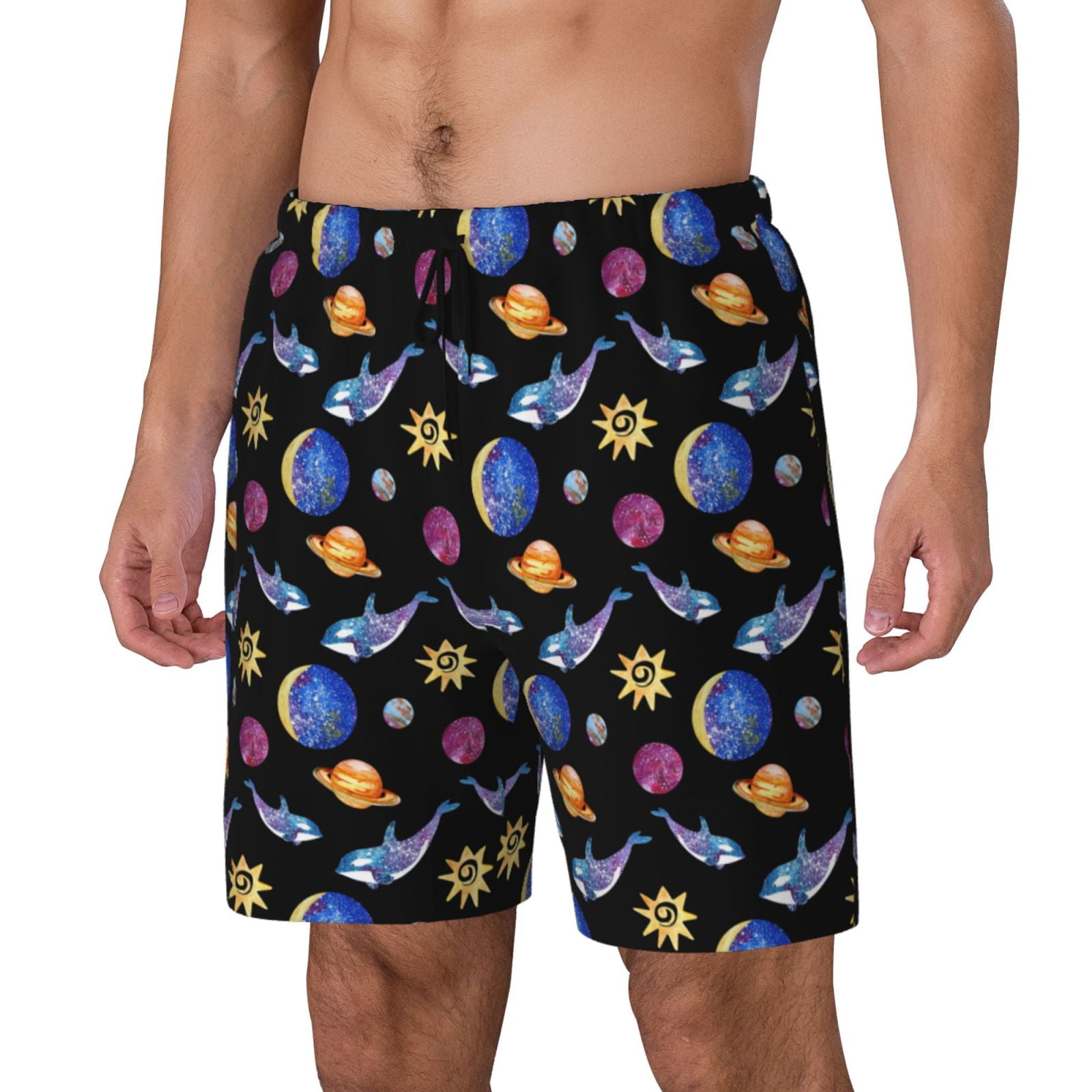 Vsdgher Whales In Space for Mens Swim Trunks with Compression Liner ...