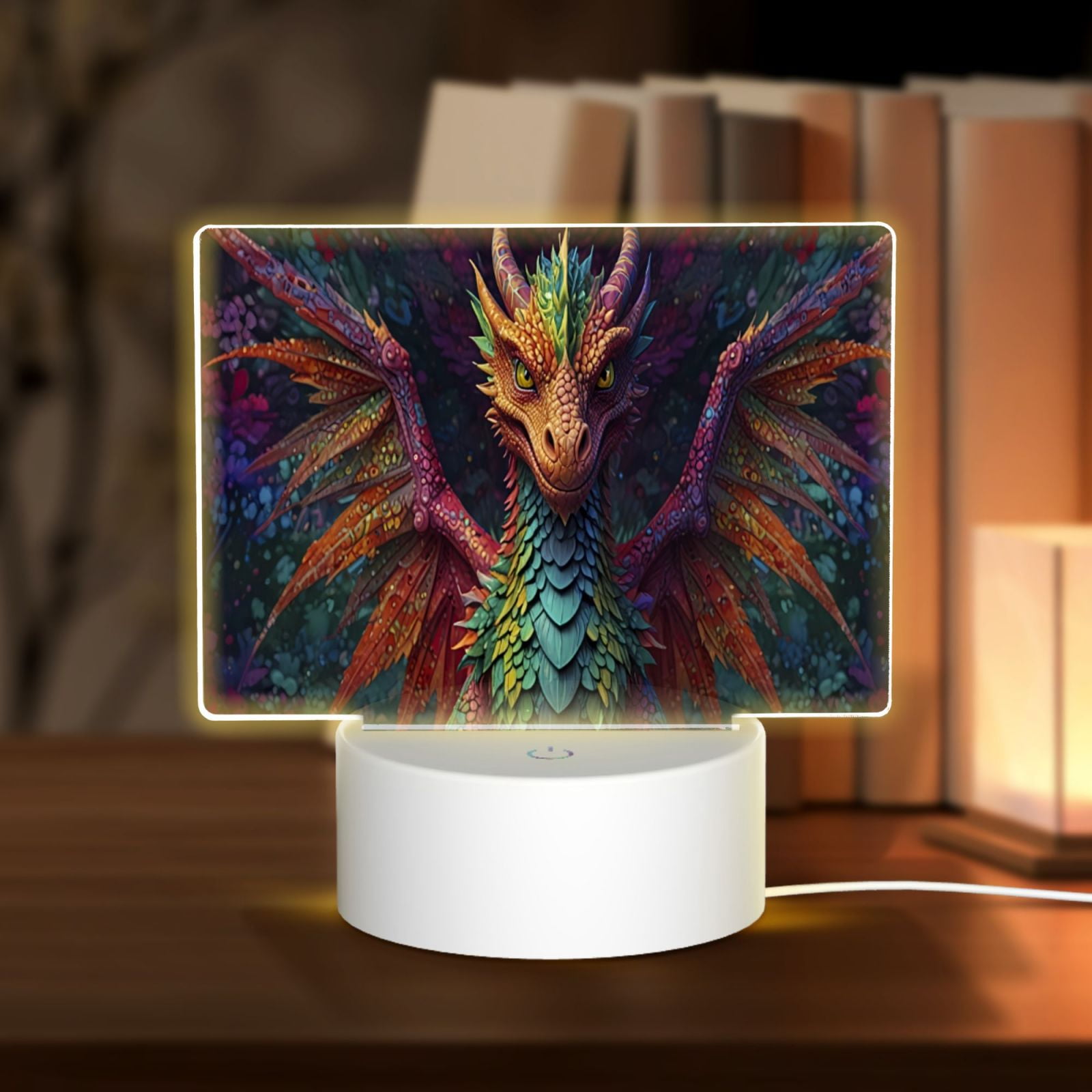 Vsdgher Whimsical Dragon Color Cool Rectangular Acrylic Night Light ...