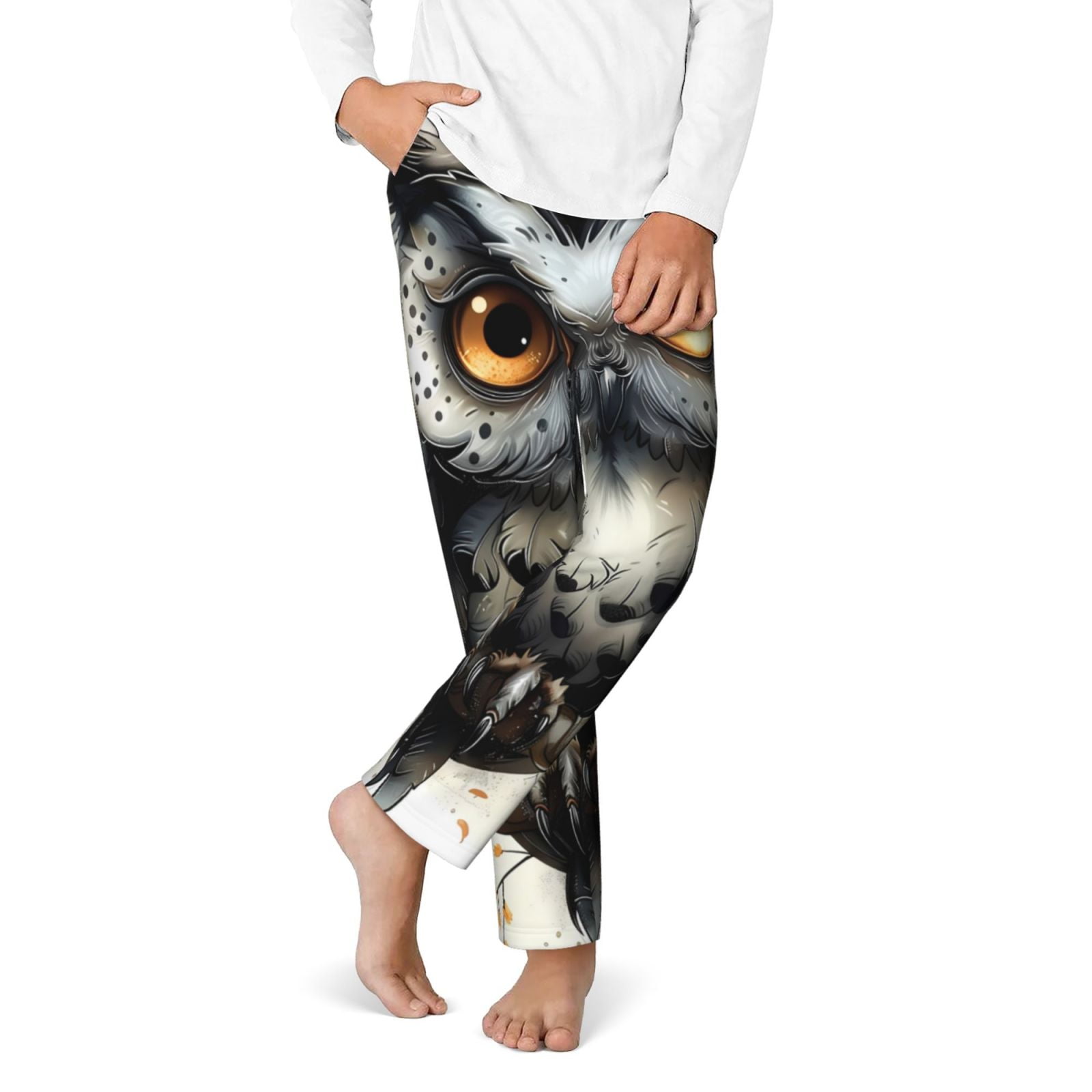 Vsdgher Whimsical Owl On Branch Print Kids Pajama Pants,Long Sleep ...