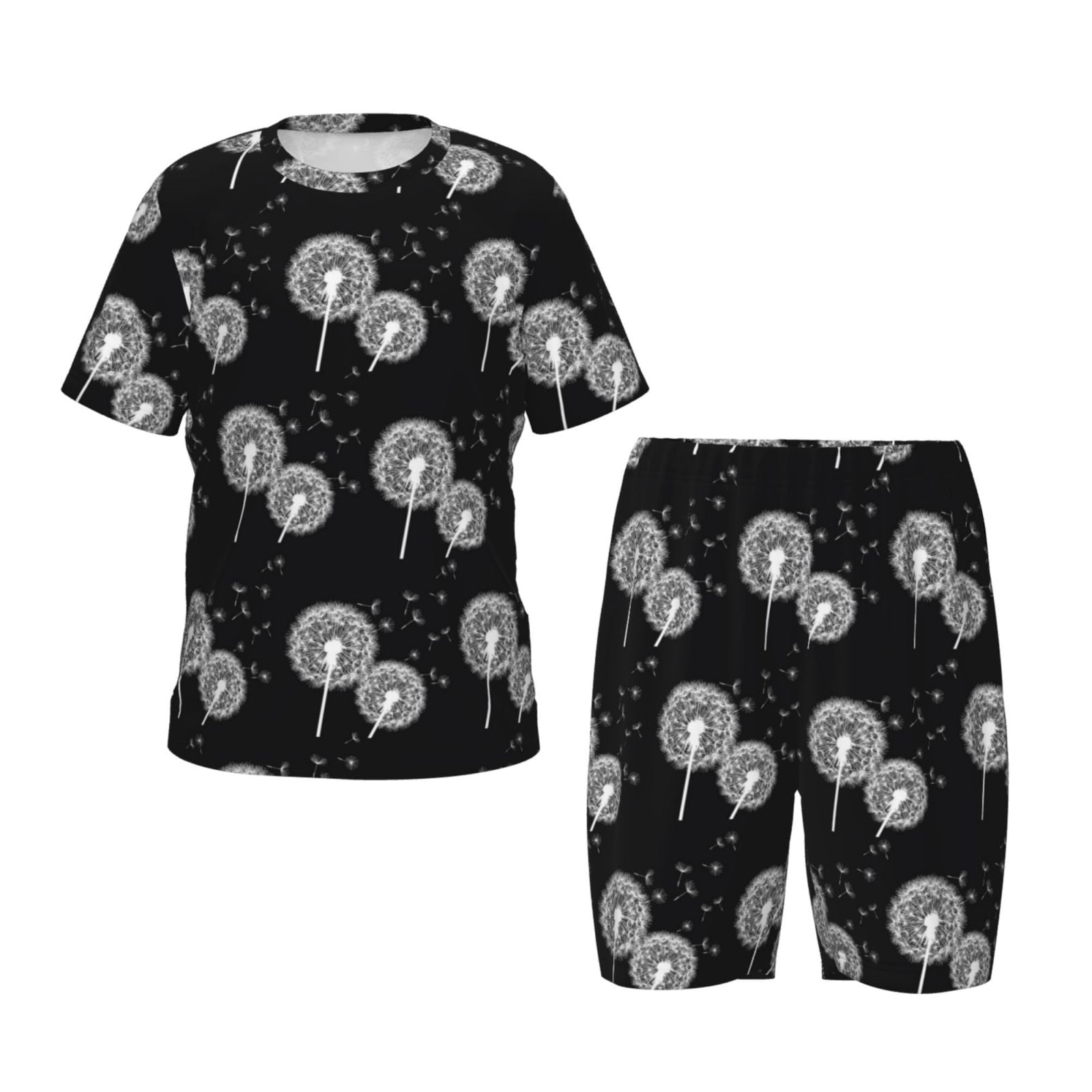 Vsdgher White Flower Dandelion for Kids Short Sleeve Pajamas Kids ...