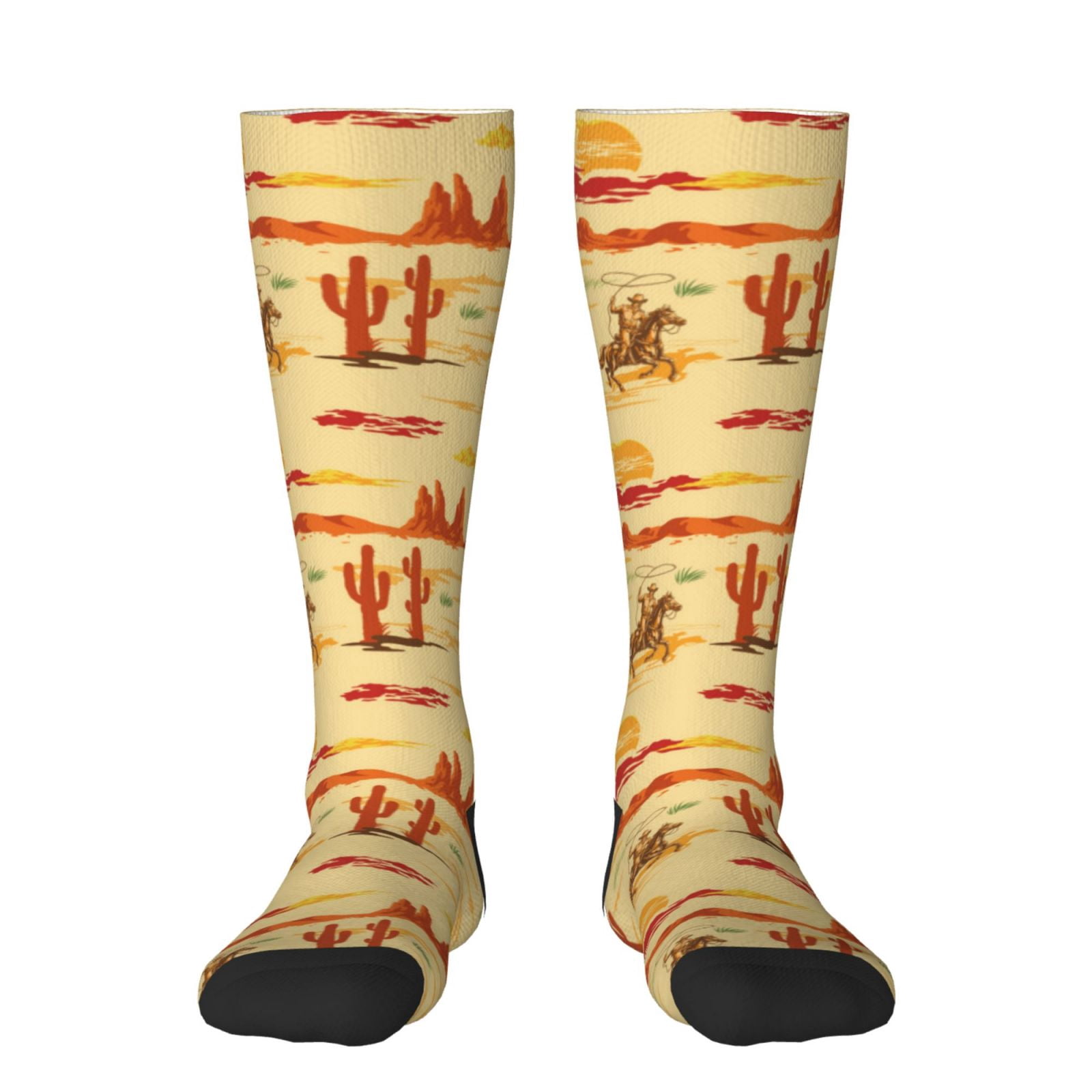 Vsdgher Wild West Colorful Print Thigh High Socks Extra Long Stretchy ...