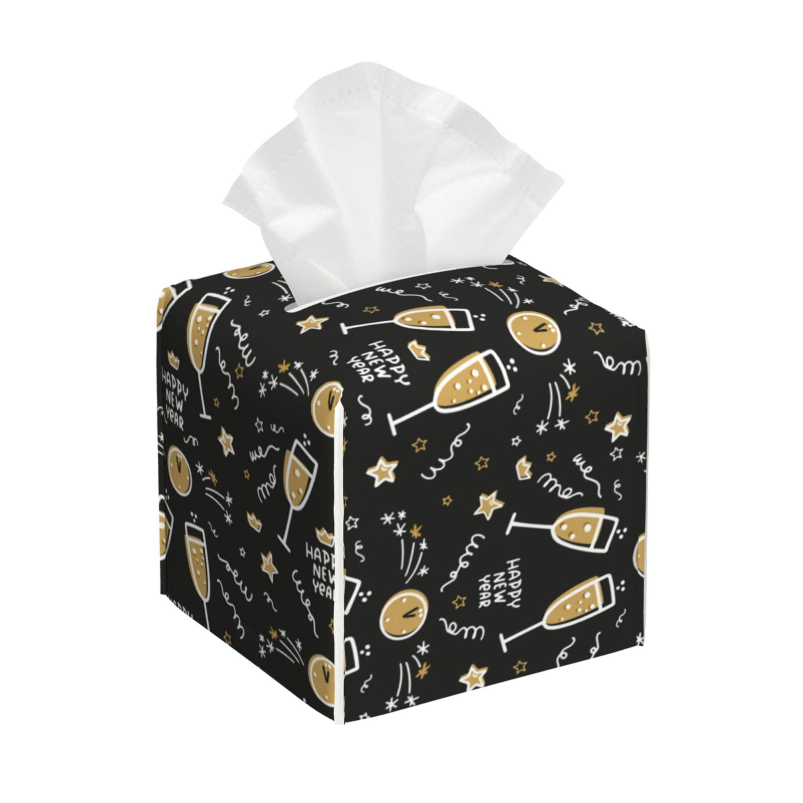Vsdgher Wine Glass Pattern Tissue Box Cover Holder, Square with Bottom ...
