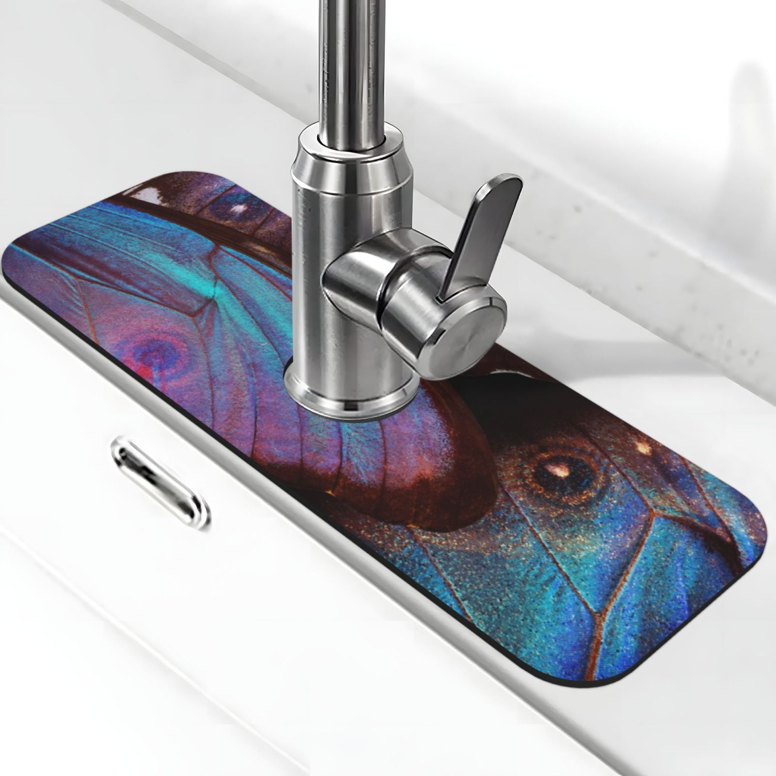 Vsdgher Wings Of A Butterfly Kitchen Sink Splash Guard Faucet Mat -1 PC ...