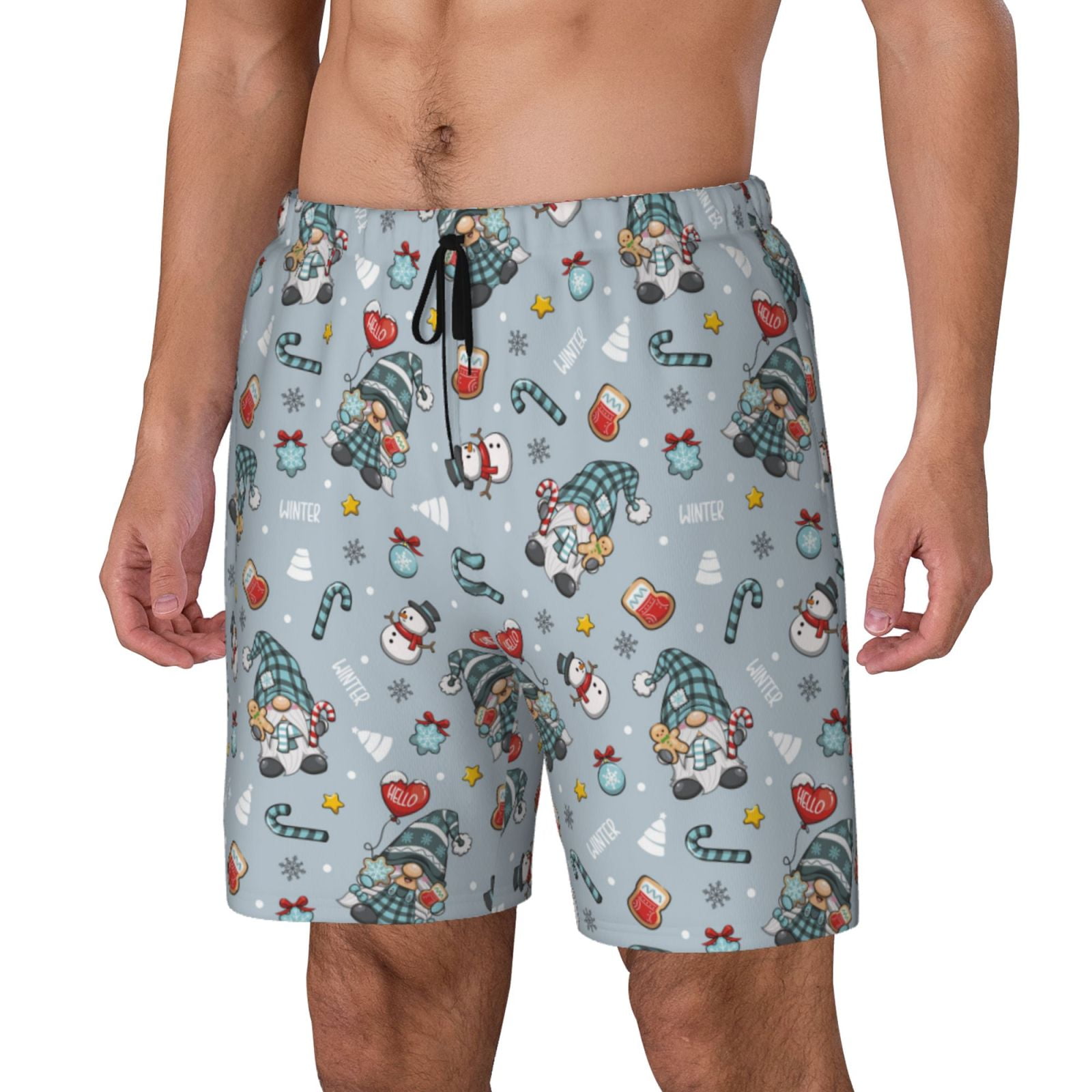 Vsdgher Winter Gnome And Snowman for Mens Swim Trunks with Compression ...