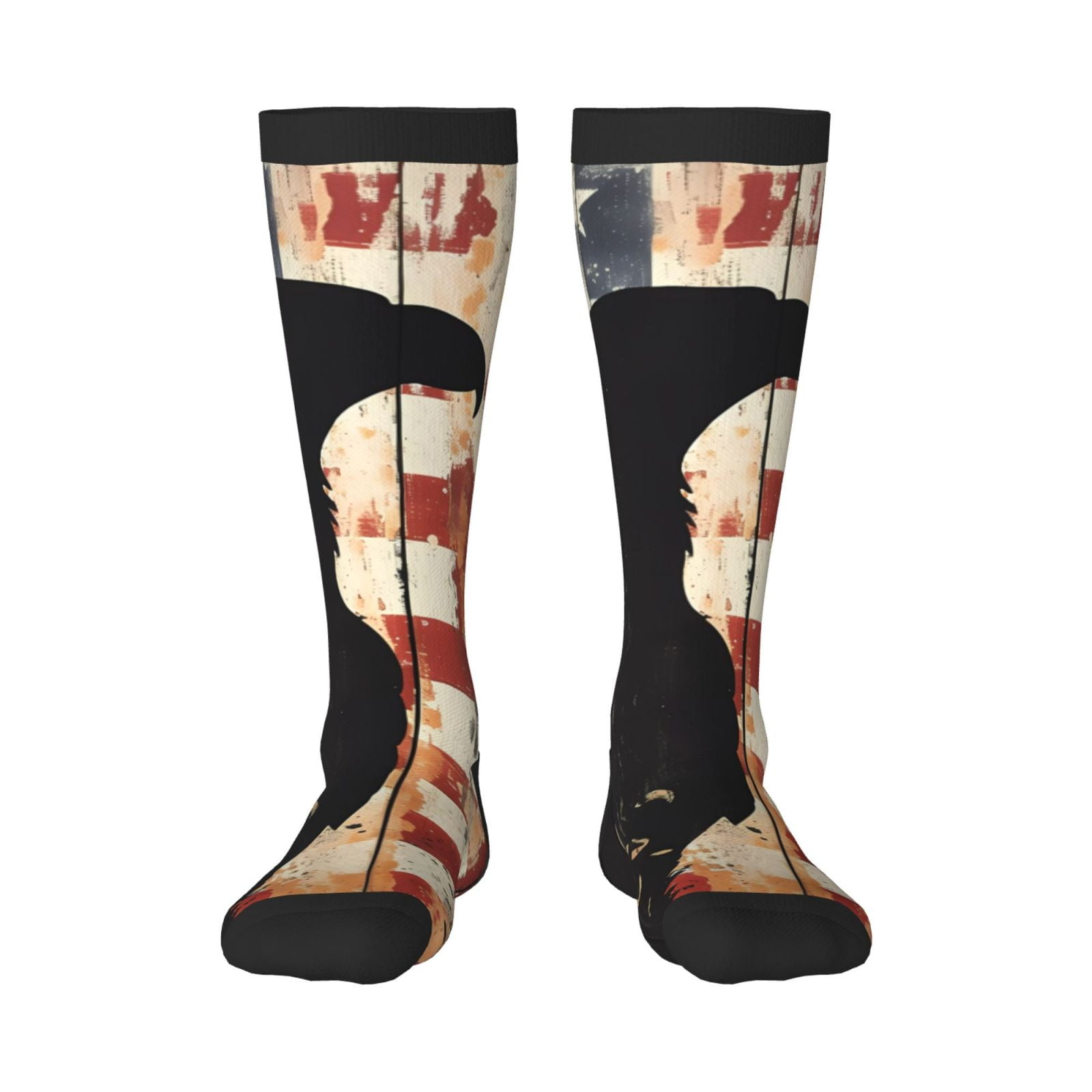 Vsdgher Wood Grain Bald Eagle Print Thigh High Socks Extra Long ...