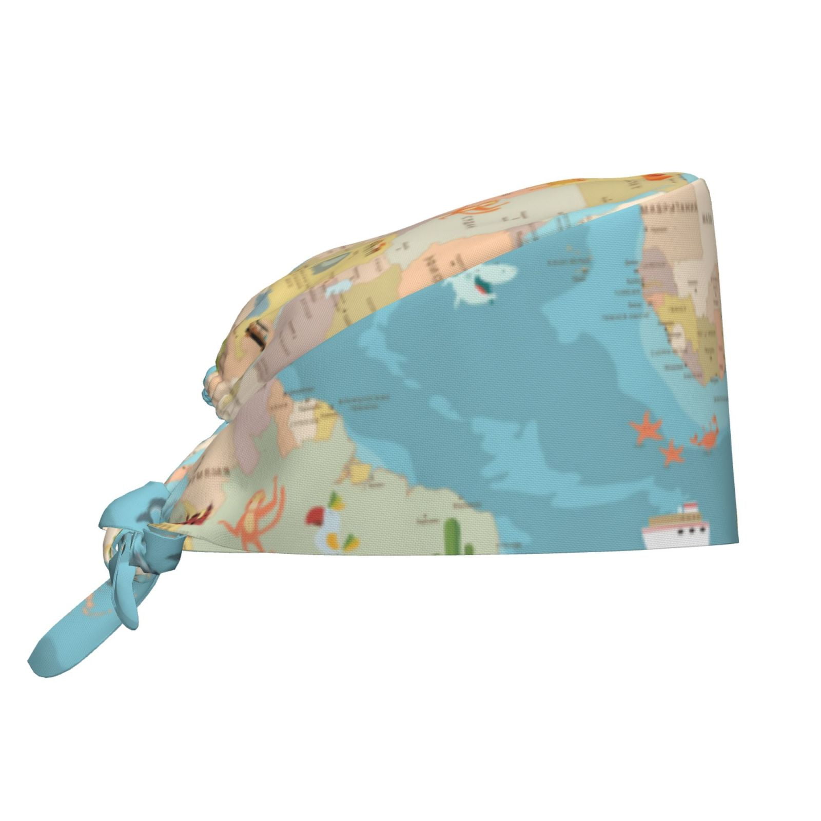 Vsdgher World Map With Animals 1 Men Women Adjustable Cap Working Hat ...