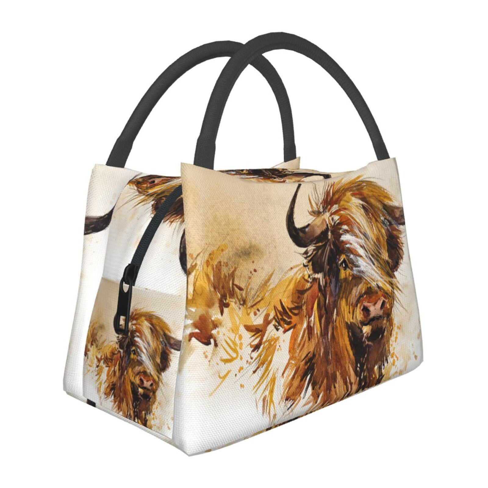 Vsdgher Yak Print Insulated Reusable Bags with Sturdy Zipper and ...