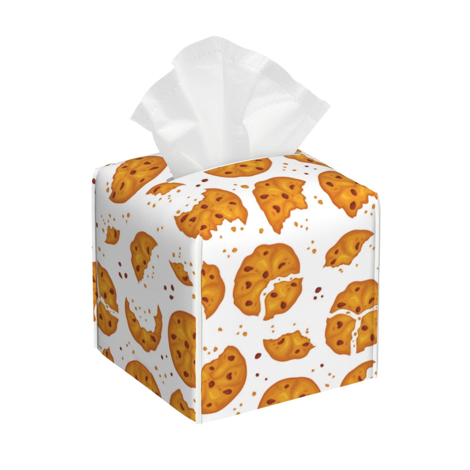 Vsdgher Yellow Biscuit Pattern Tissue Box Cover Holder, Square with ...