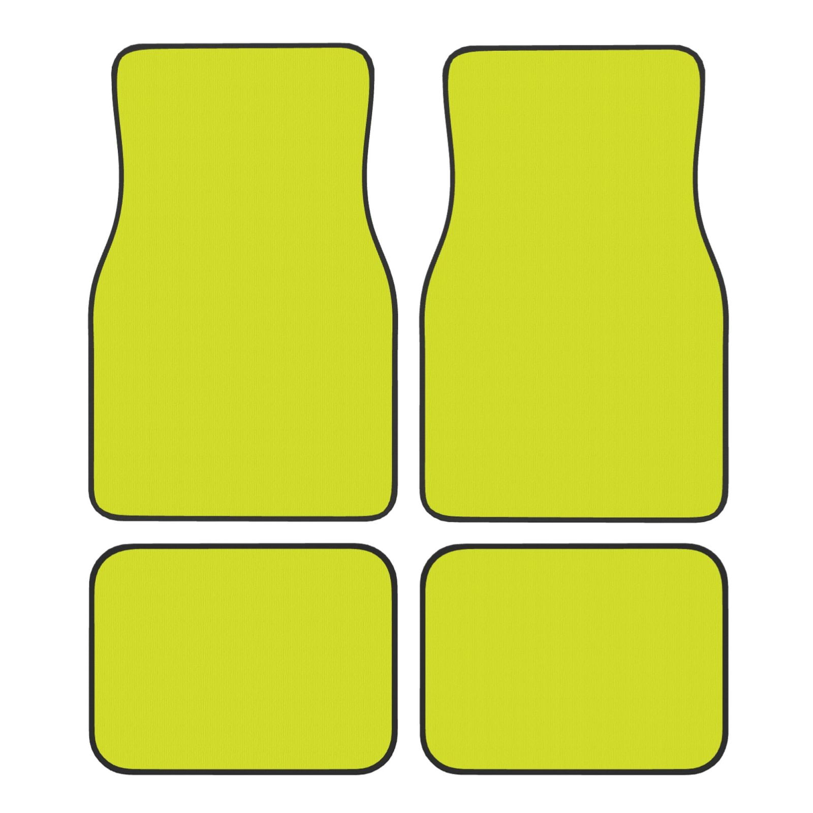 Vsdgher Yellow Car Foot Mat Set of 4 Pieces Universal Floor Liner Car ...