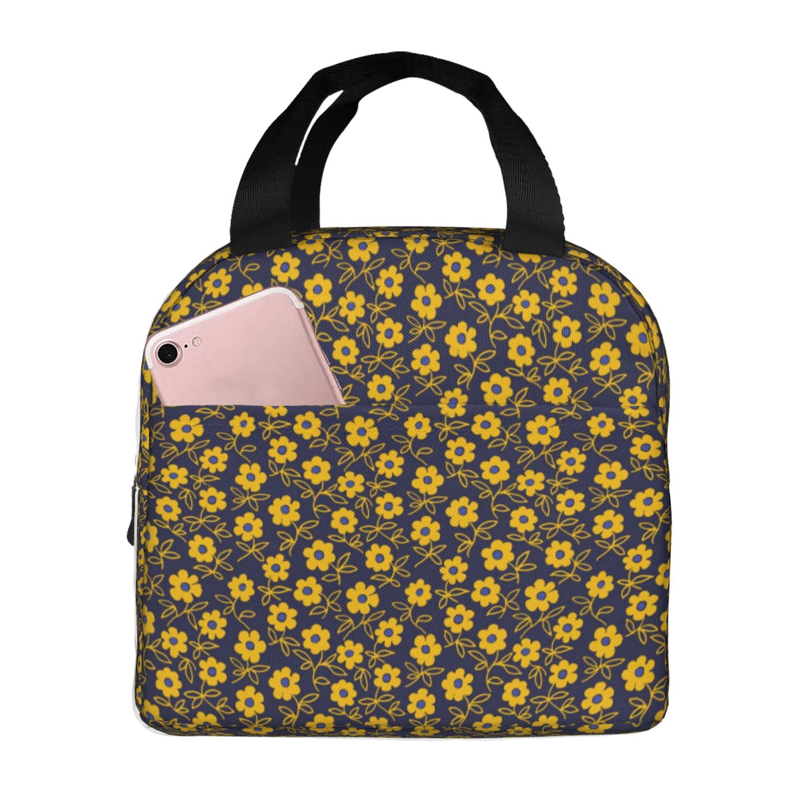 Vsdgher Yellow Floral1 Lunch Bag, Lunch Box for Women Adult Men, Lunch ...