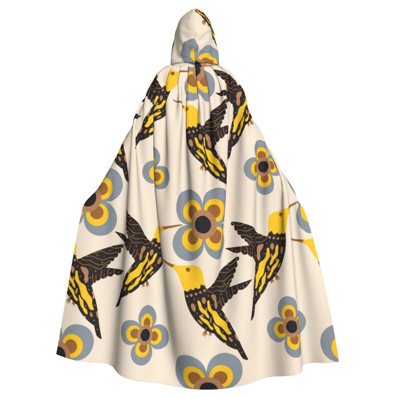 Vsdgher Yellow Flowers Hummingbird CloakUnisex Full Length Hooded Robe ...