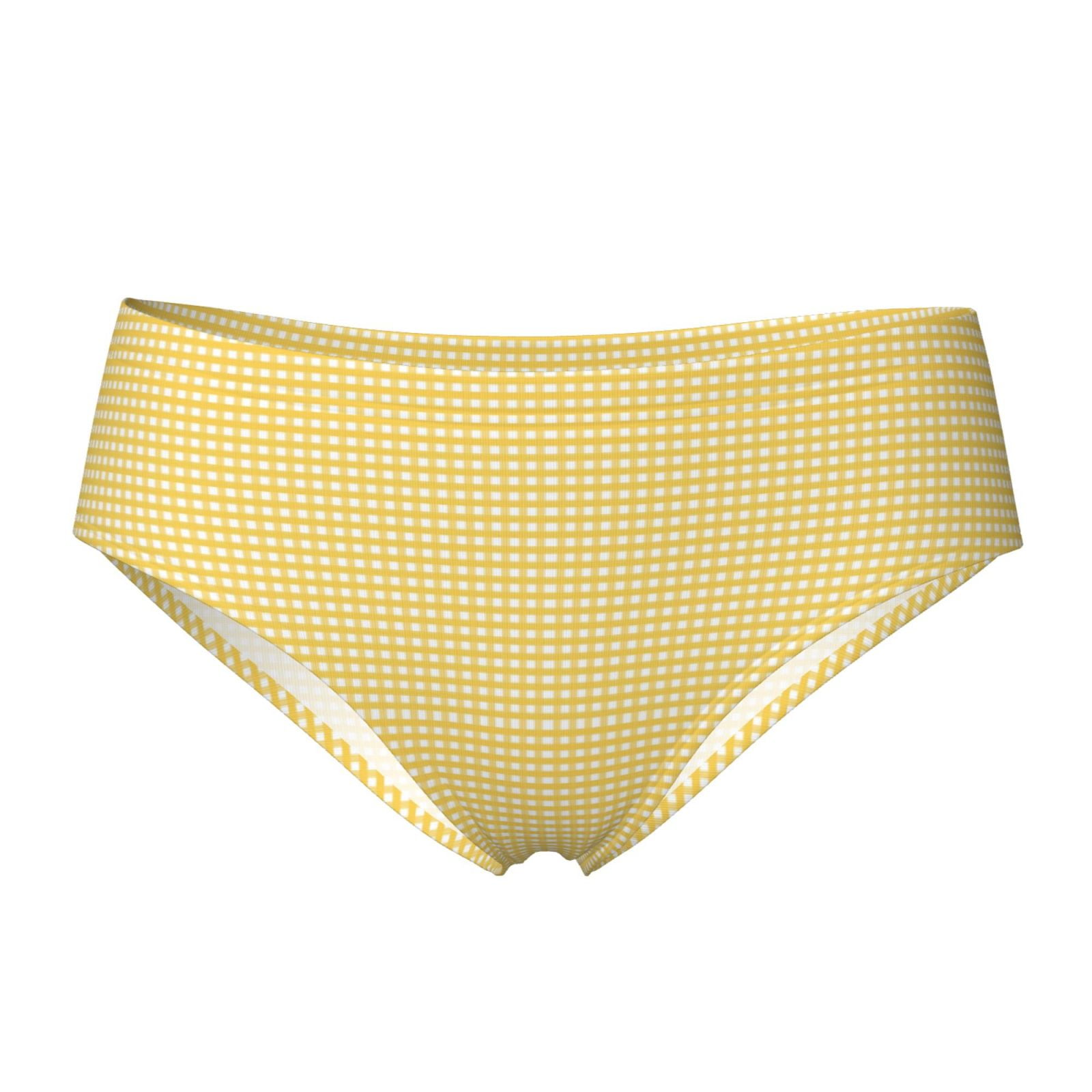 Vsdgher Yellow Gingham Pattern Women's Underwear Low Waisted Full ...