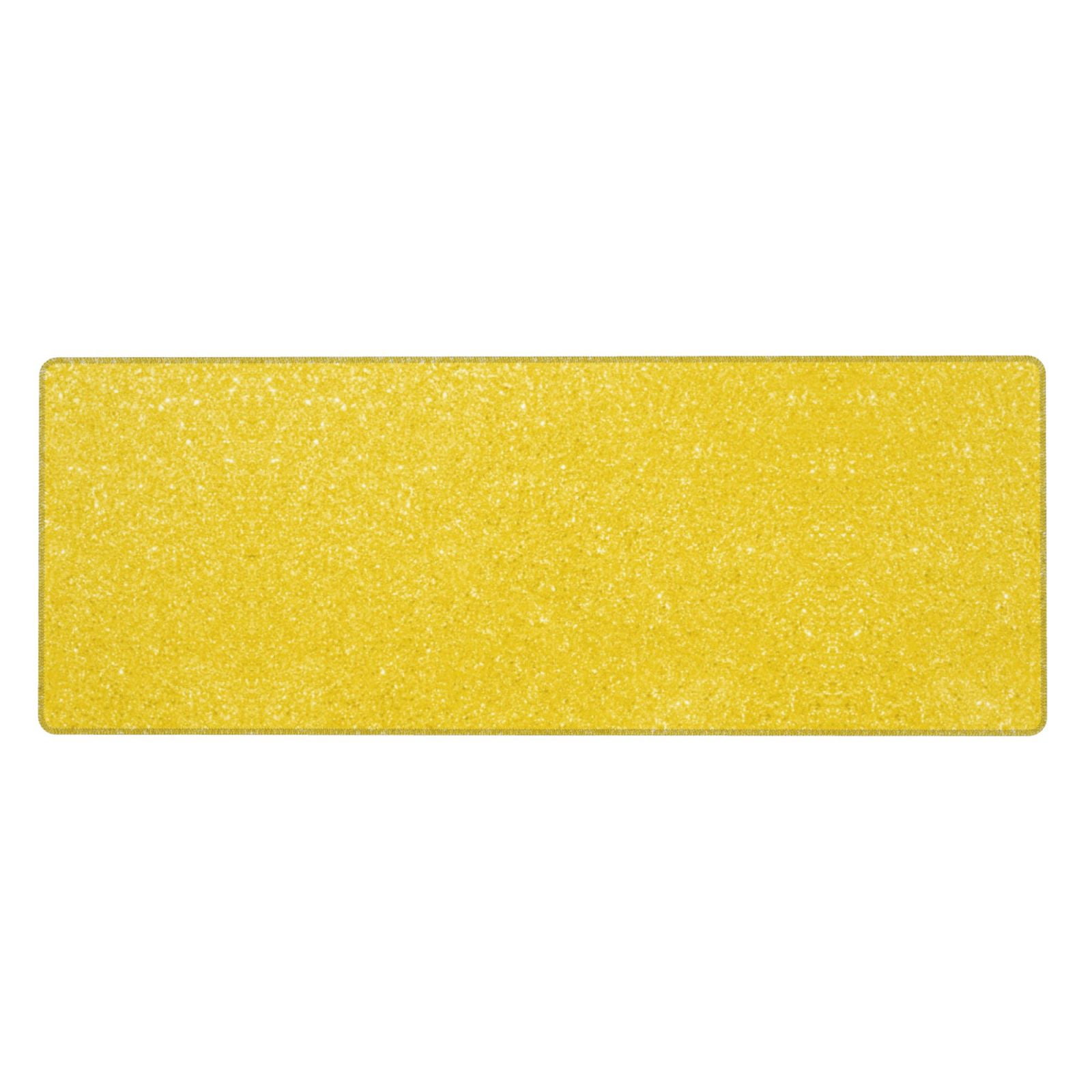 Vsdgher Yellow Glitter for Mouse Pad with Stitched Edges,Desk mat for ...
