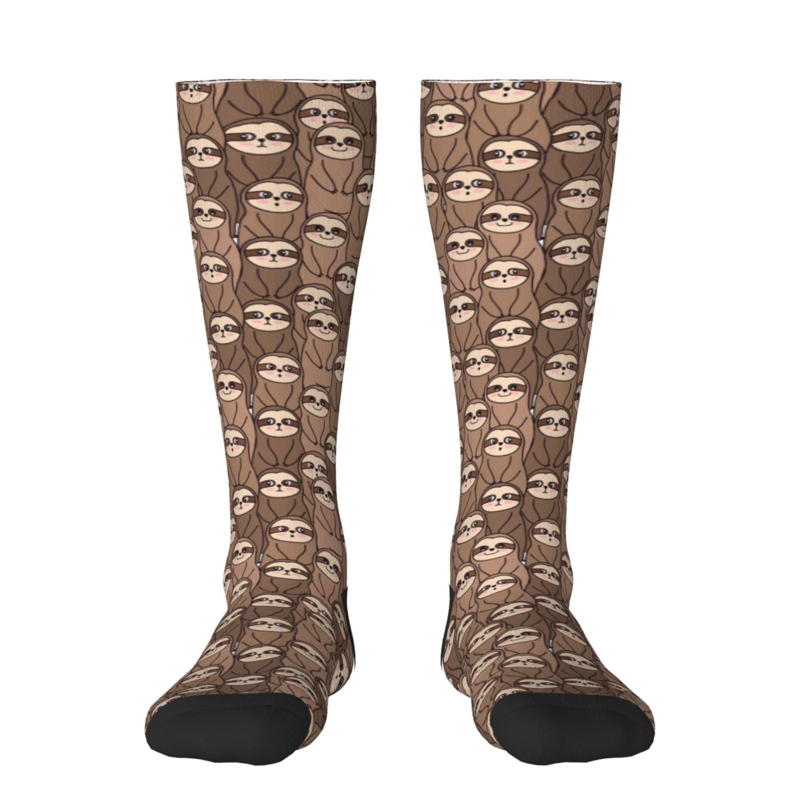 Vsdgher brown sloth family Knee Socks, High Socks Long Stretchy Sock ...