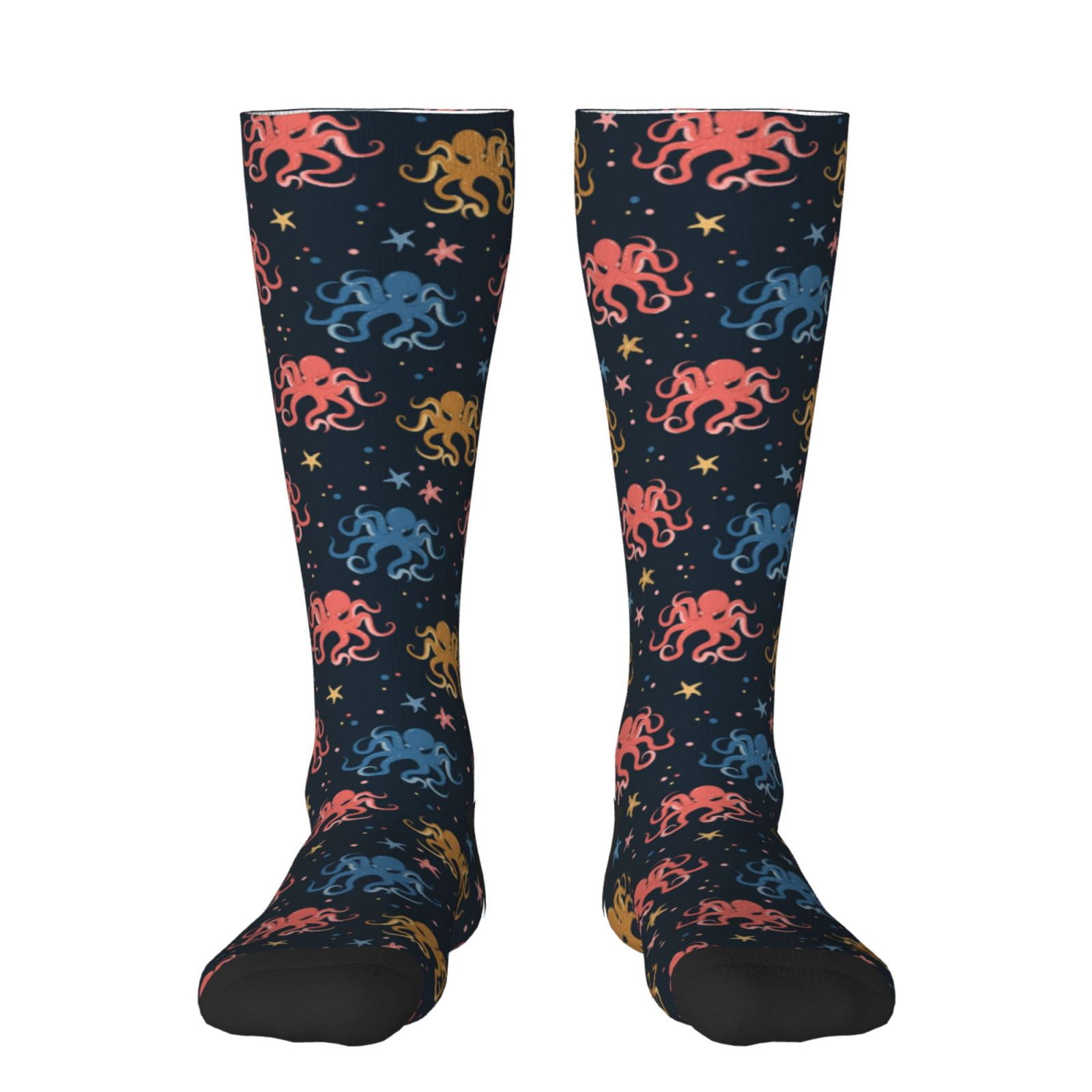 Vsdgher cartoon doodle octopus Knee Socks, High Socks Long Stretchy ...