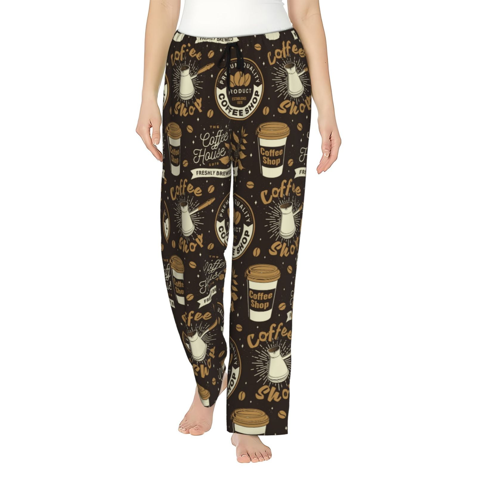 Vsdgher coffee shop house Women’s Womens Pajama Pants, Lounge Wide Leg ...