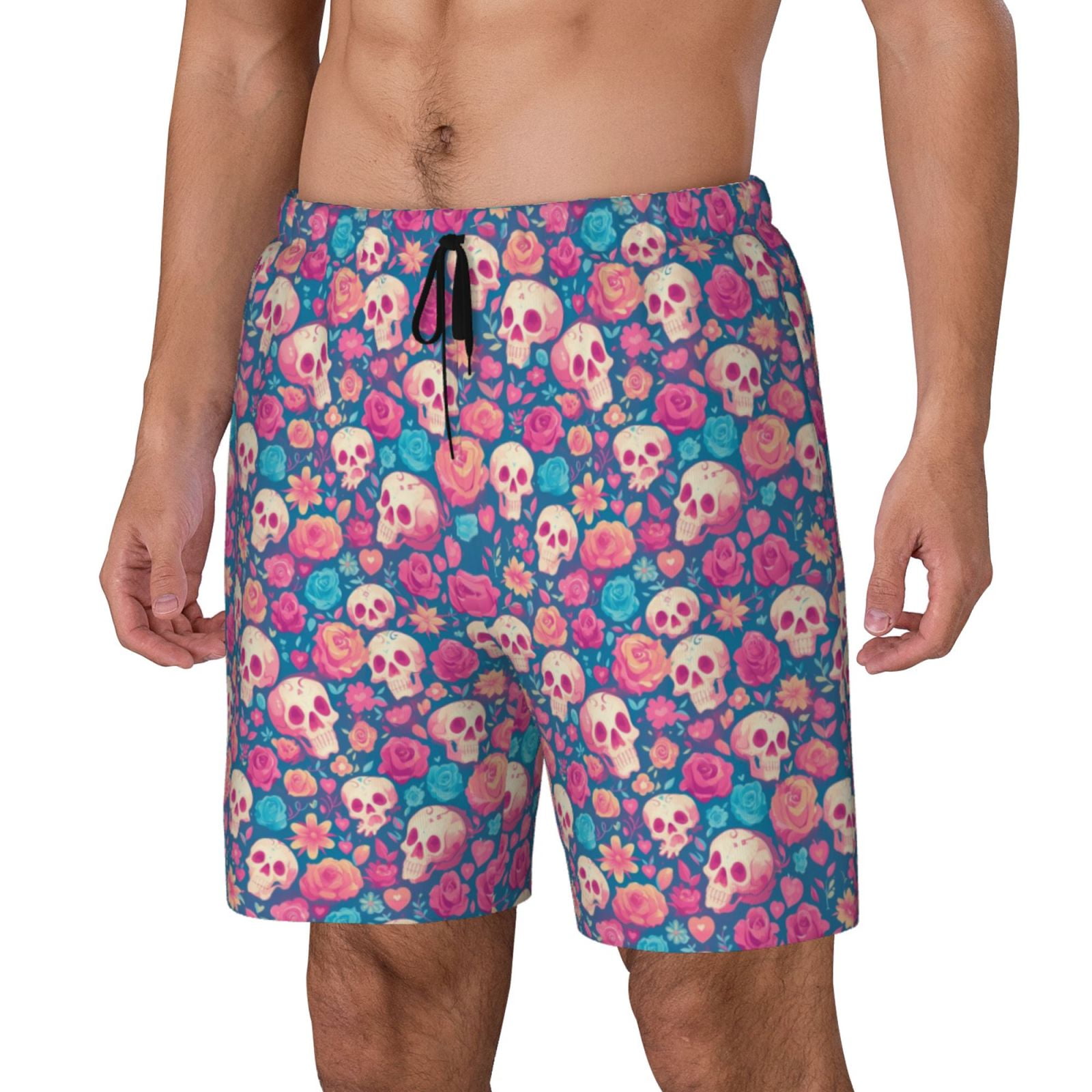 Vsdgher colorful Skull flower for Mens Swim Trunks with Compression ...