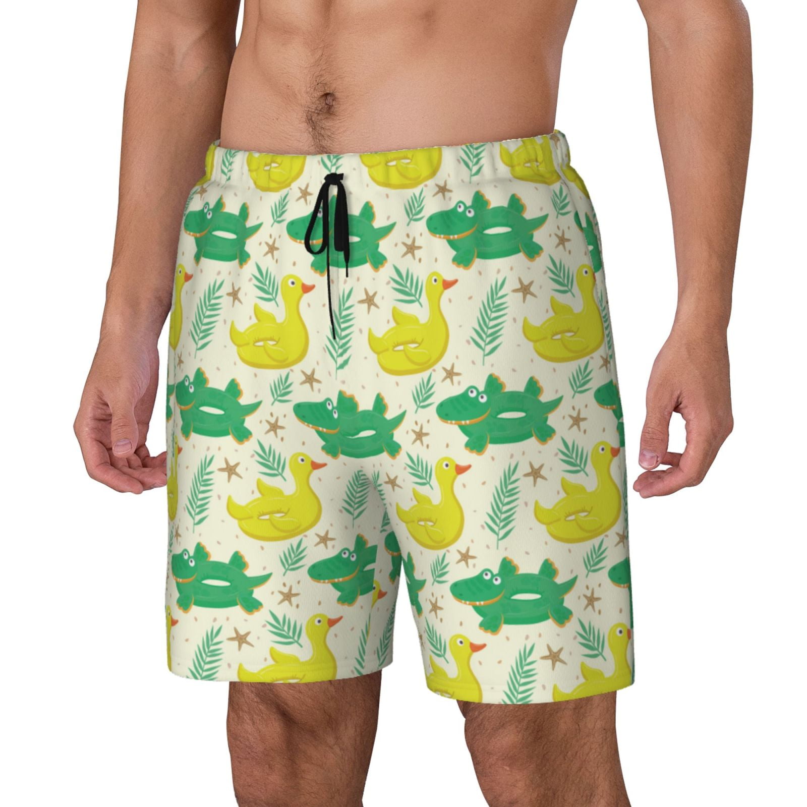 Vsdgher crocodile and duck for Mens Swim Trunks with Compression Liner ...