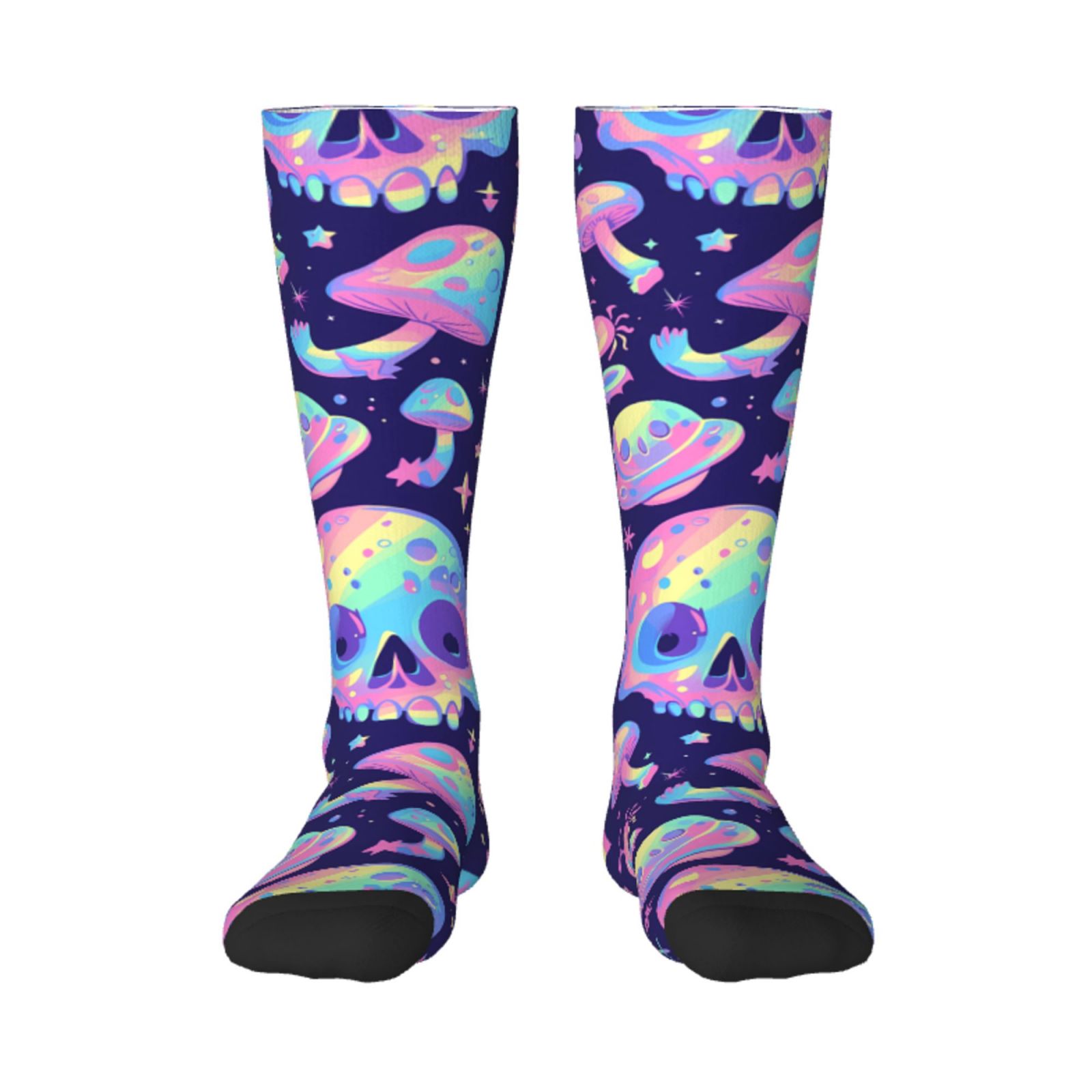 Vsdgher crystal Skull mushroom Print Thigh High Socks Extra Long ...