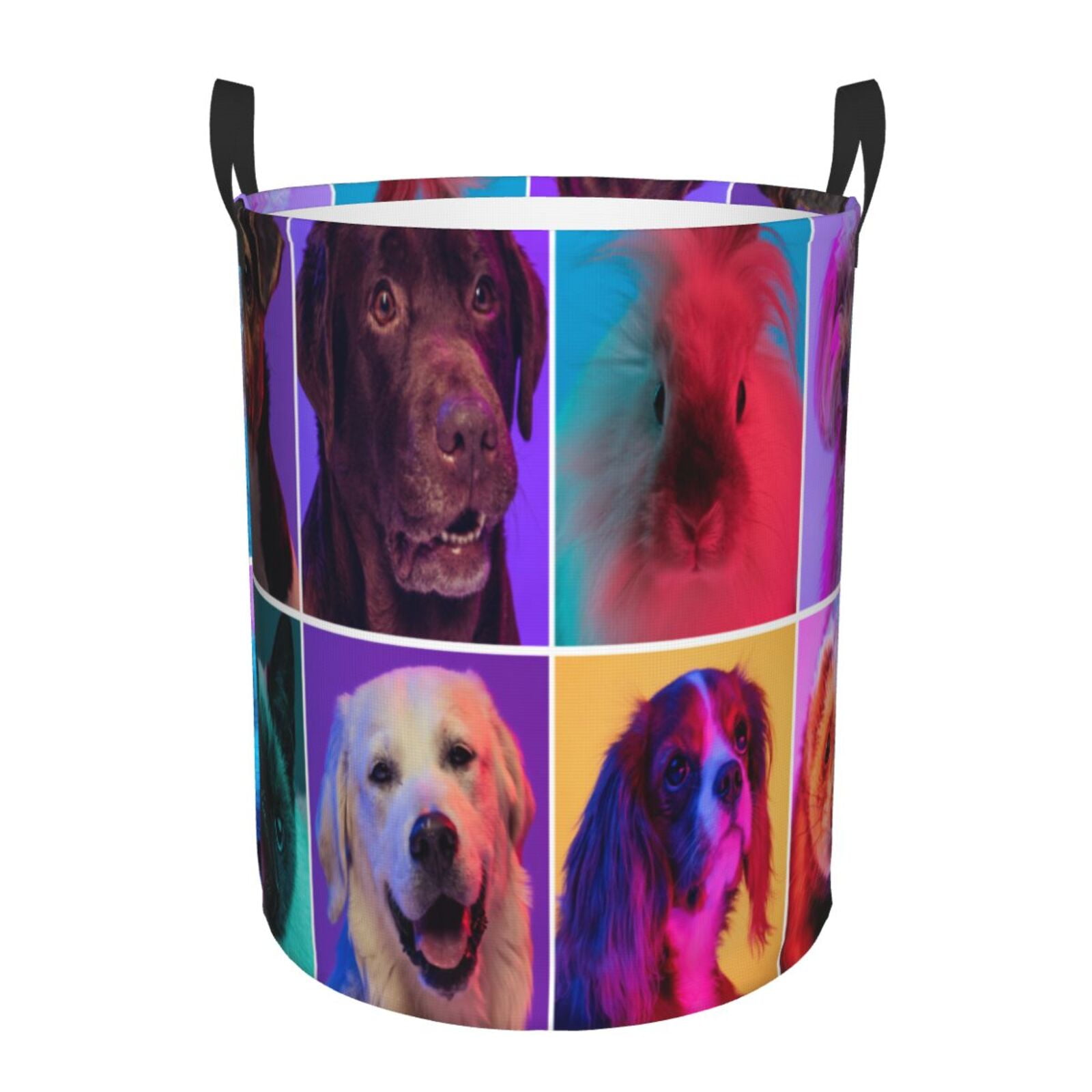 Vsdgher cute dogs of different breeds Waterproof Round Large Laundry ...