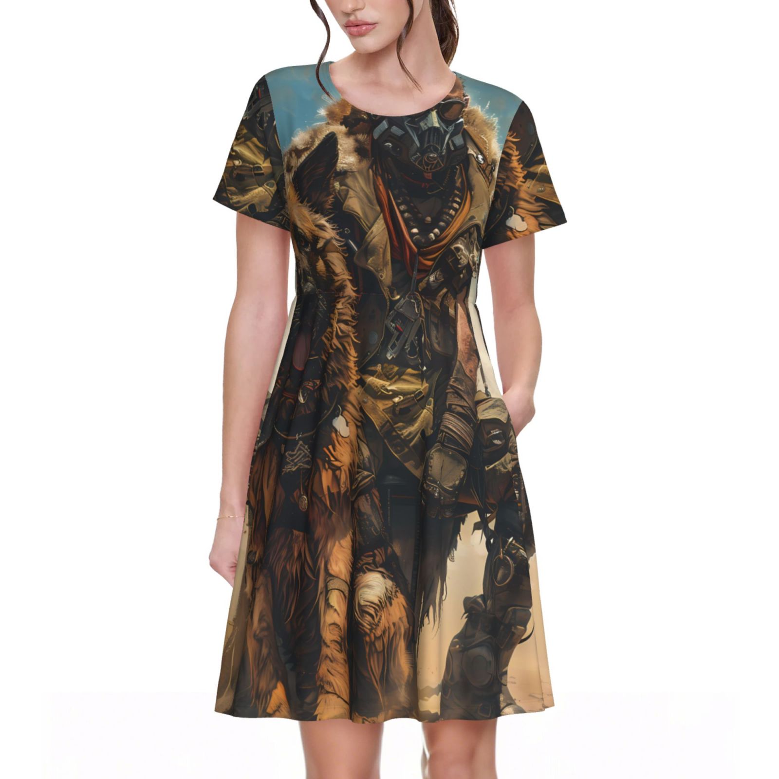 Vsdgher desert Man Shepherd Dog for Womens Summer 2025 Casual Midi Maxi ...