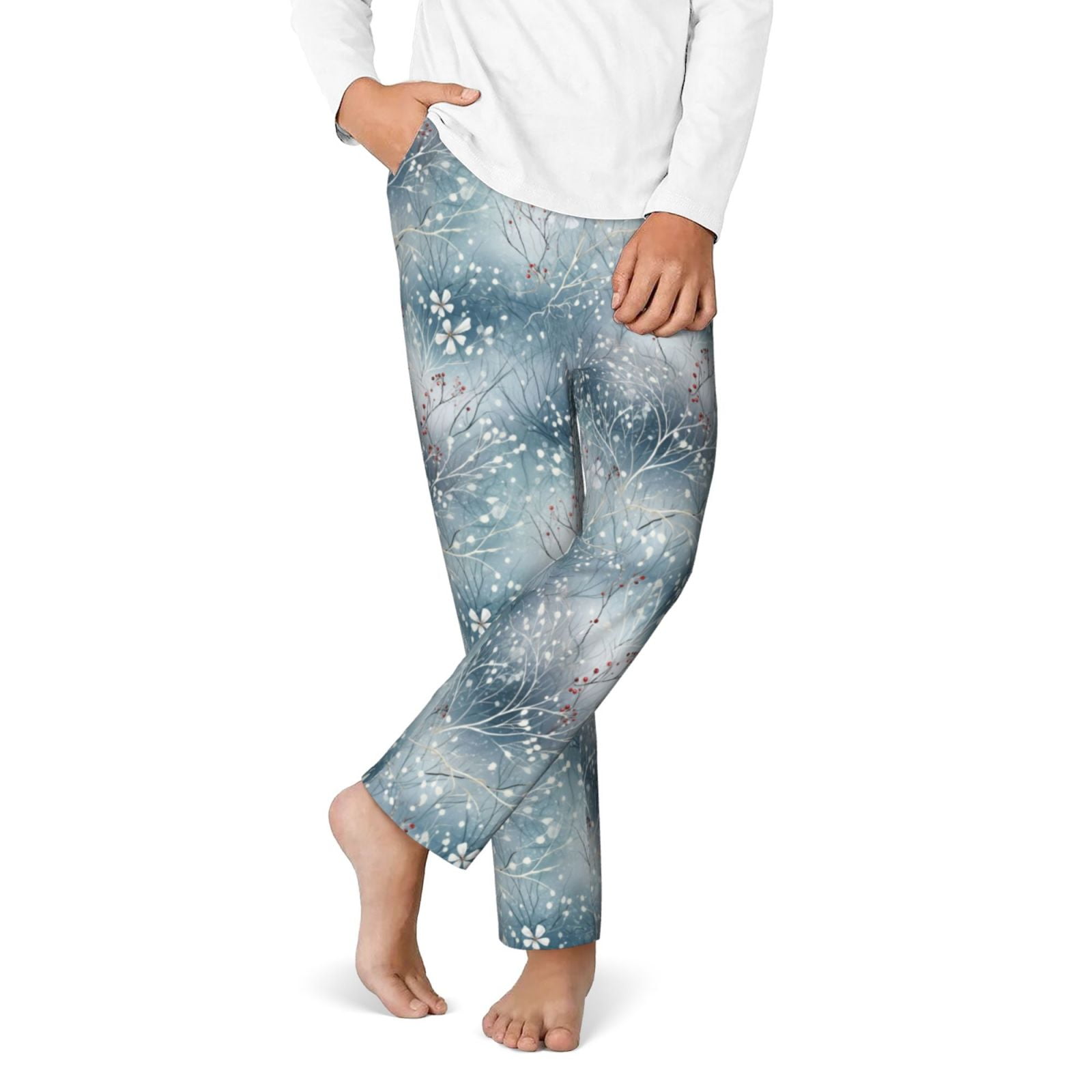 Vsdgher enchanted winter snowflake holly Print Kids Pajama Pants,Long ...