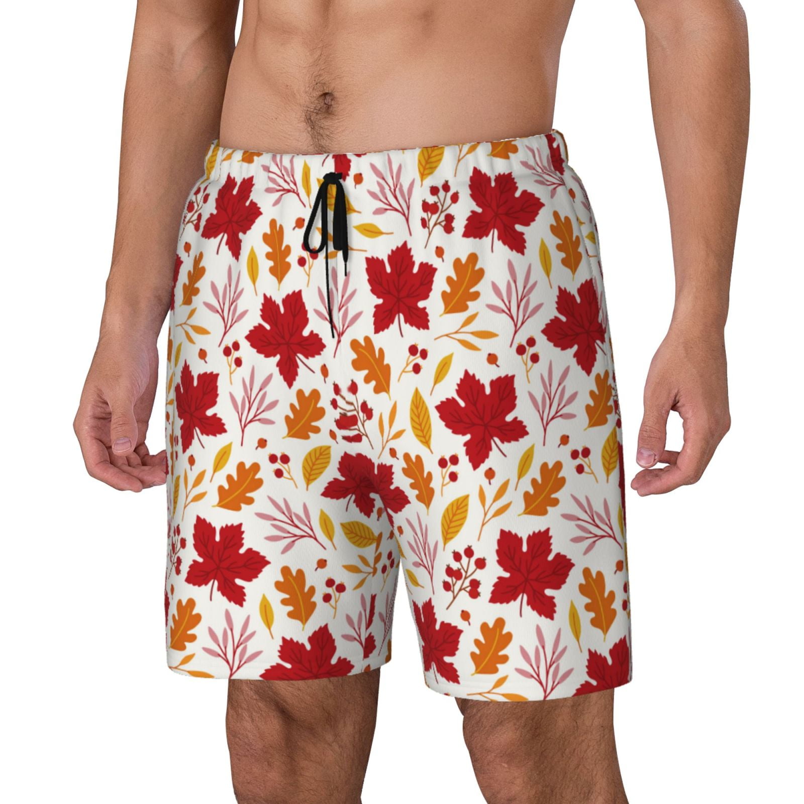 Vsdgher fall laef Maple for Mens Swim Trunks with Compression Liner ...