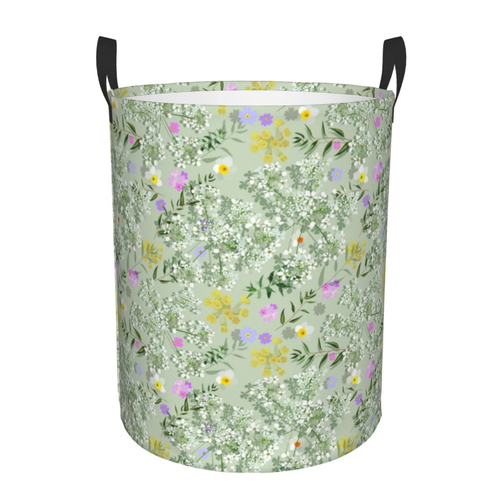 Vsdgher flower and leaf Waterproof Round Large Laundry Basket -Toy ...