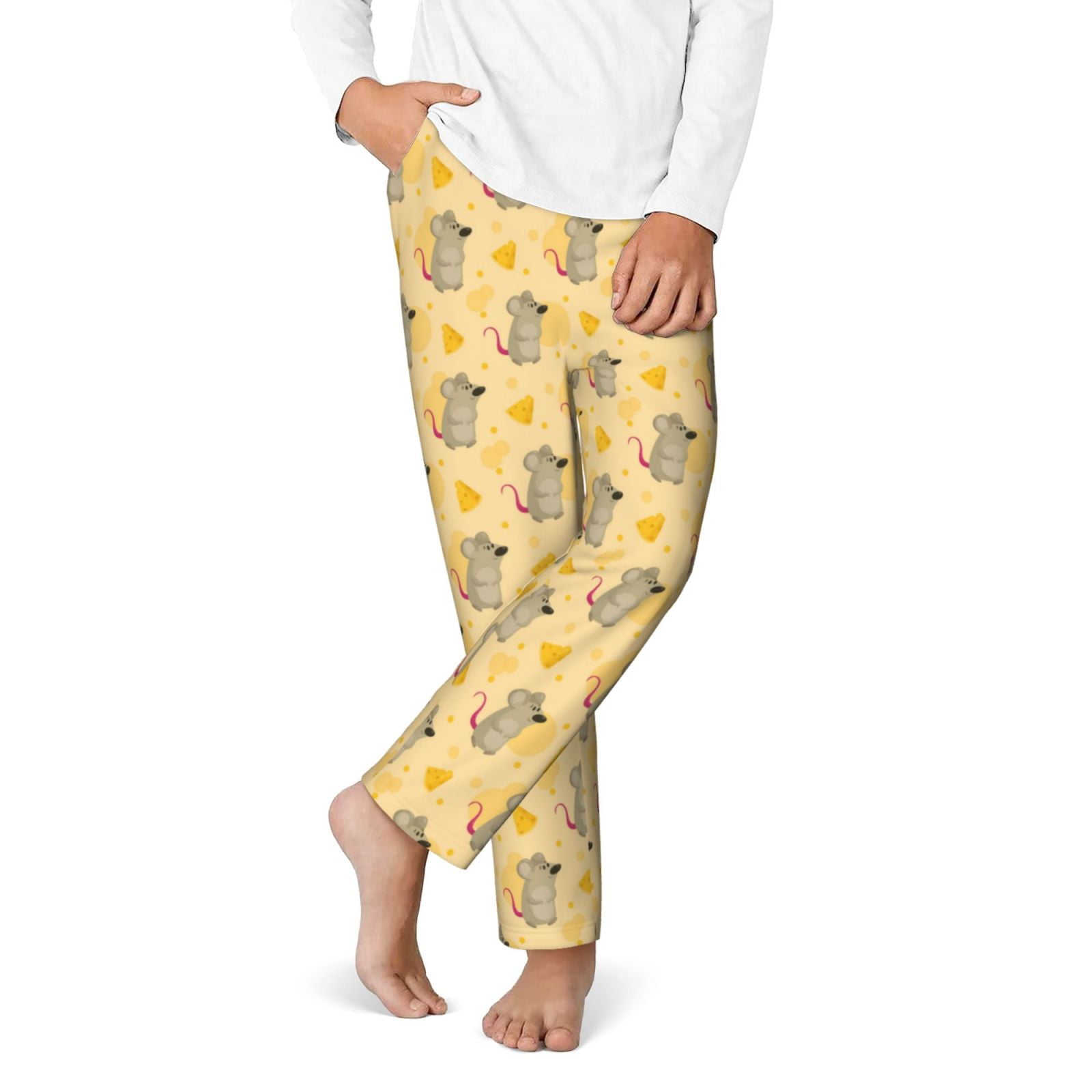 Vsdgher mouse and cheese Print Kids Pajama Pants,Long Sleep Plaid Pants ...