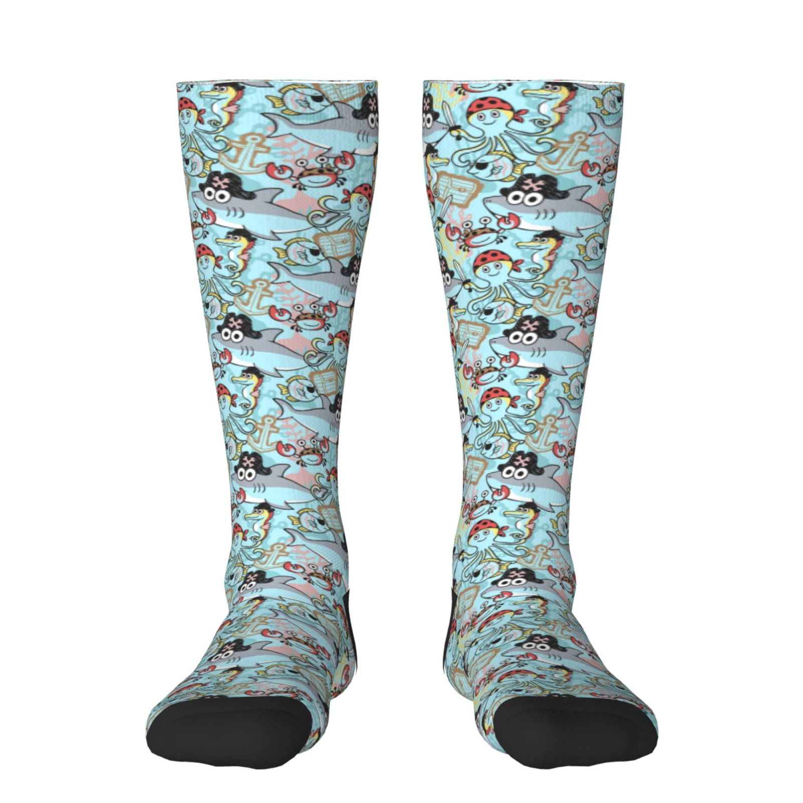 Vsdgher pirate with funny animals Knee Socks, High Socks Long Stretchy ...