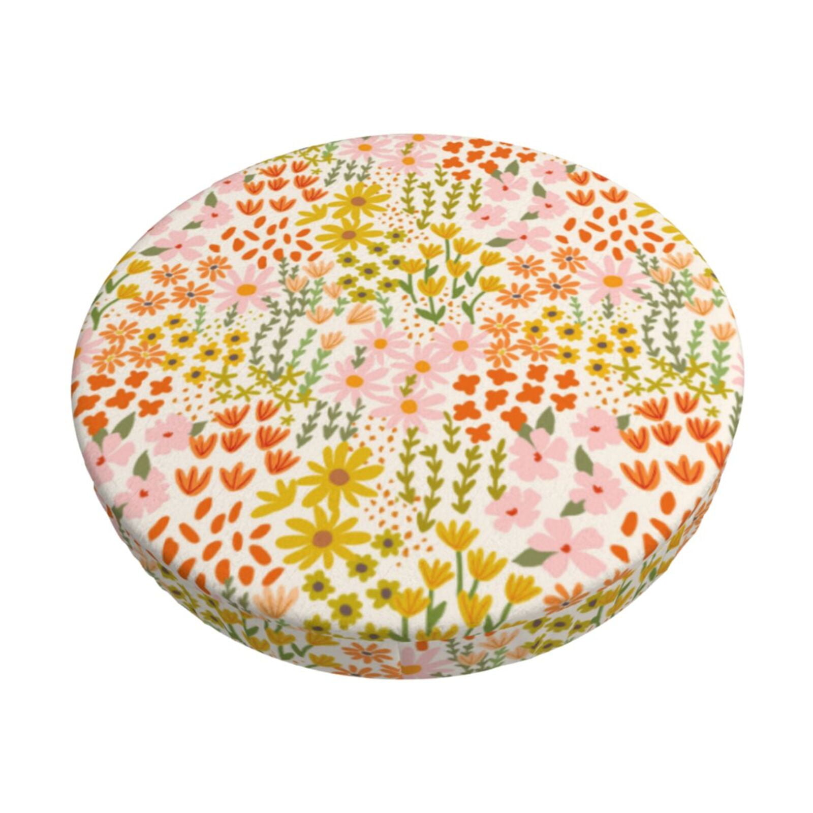 Vsdgher wild meadow flowers Round Bar Stool Cushion Cover 12-14 inch ...